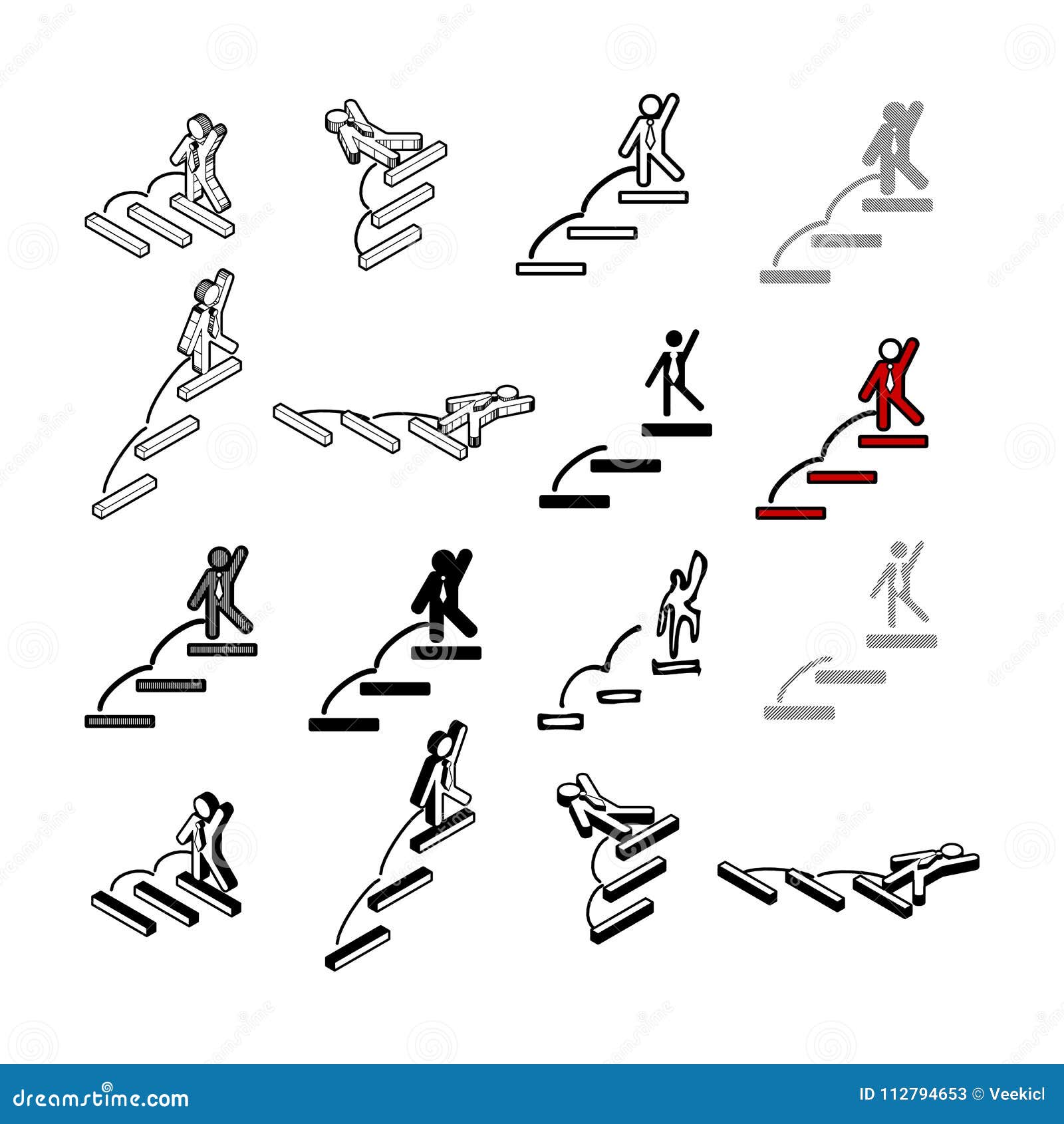 Set of Collection Modern Vector. Step People Icon Multi Type of Stock ...