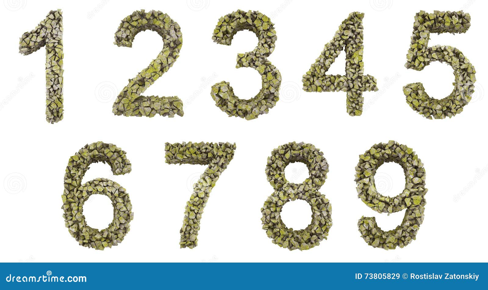 Set, Collection Numbers from the Stones Isolated on White Background ...