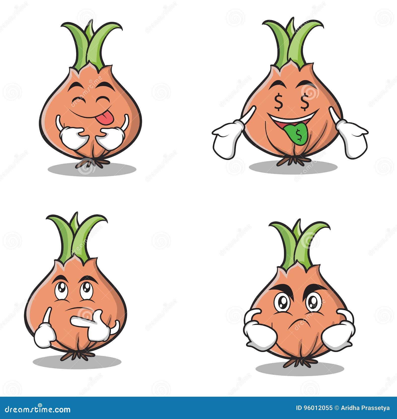 Set Collection Onion Character Cartoon Stock Vector - Illustration of ...
