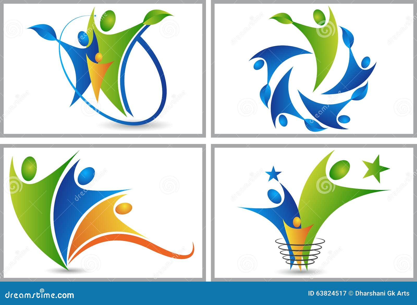 Set Collection People Logos Stock Vector - Illustration of circle, logo ...