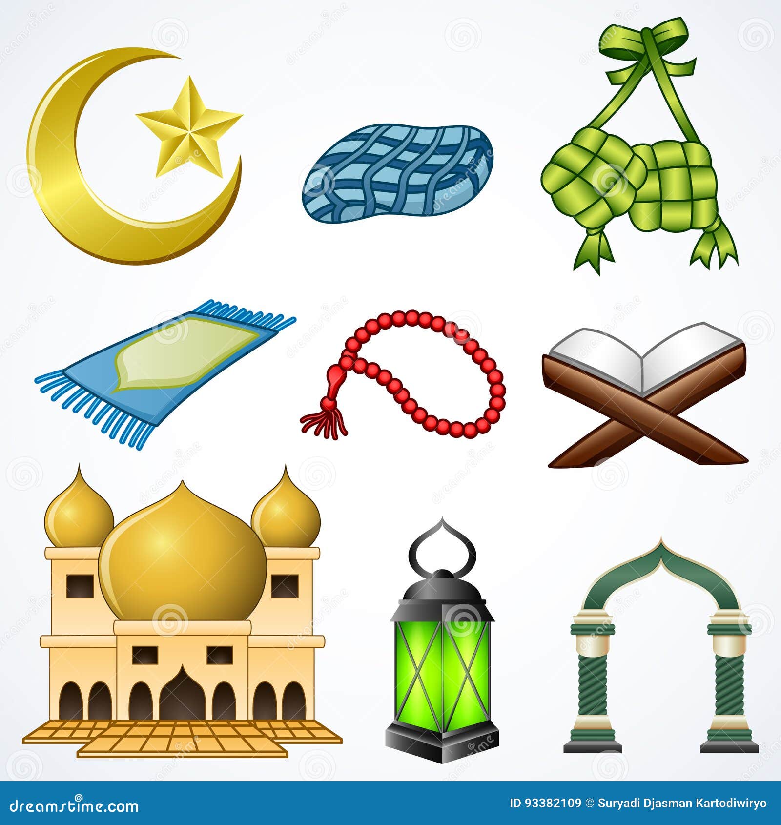 Set Collection of Ramadan Element Stock Vector - Illustration of moon ...