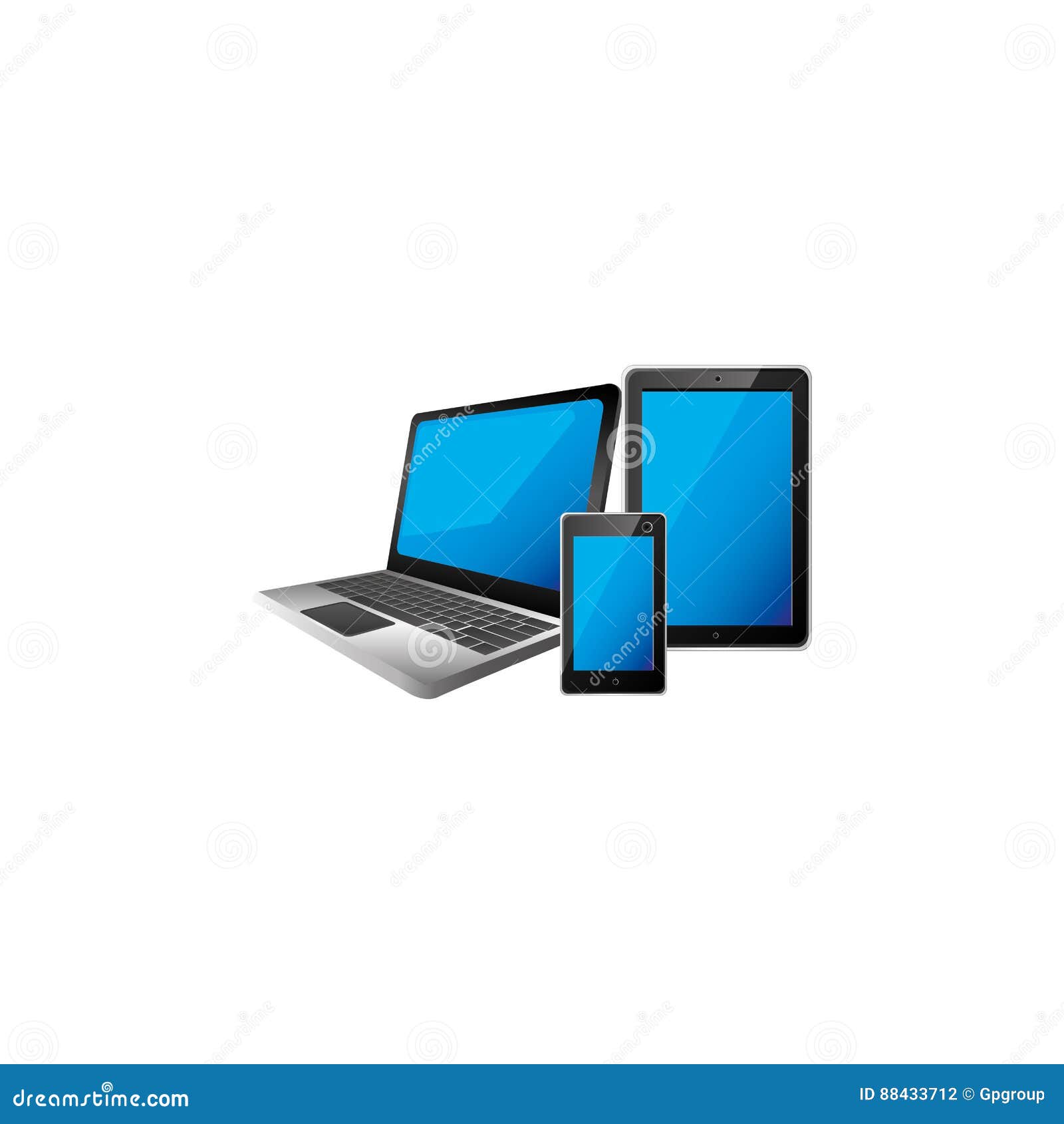 Set Collection Realistic Tech Devices Stock Illustration - Illustration ...