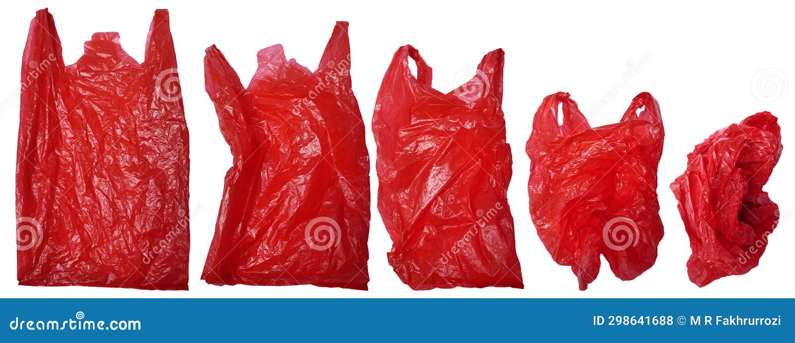 Set Collection of Red Plastic Bag in Various Shape Cut Out Stock Photo ...