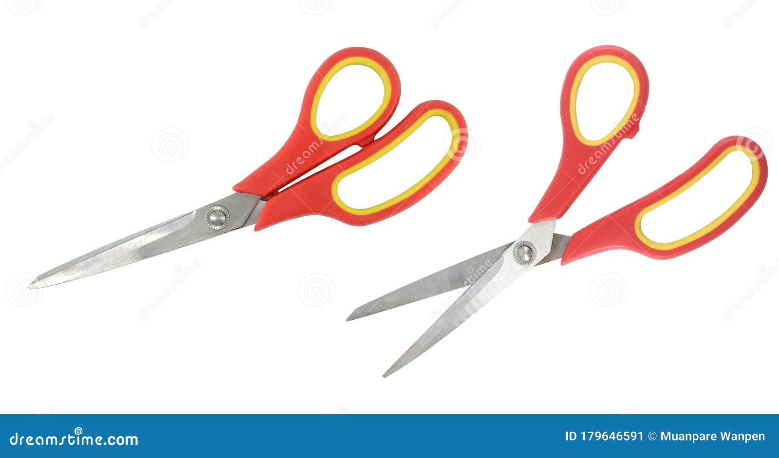 Two Scissors Isolated on White Background. Stock Image - Image of paper ...