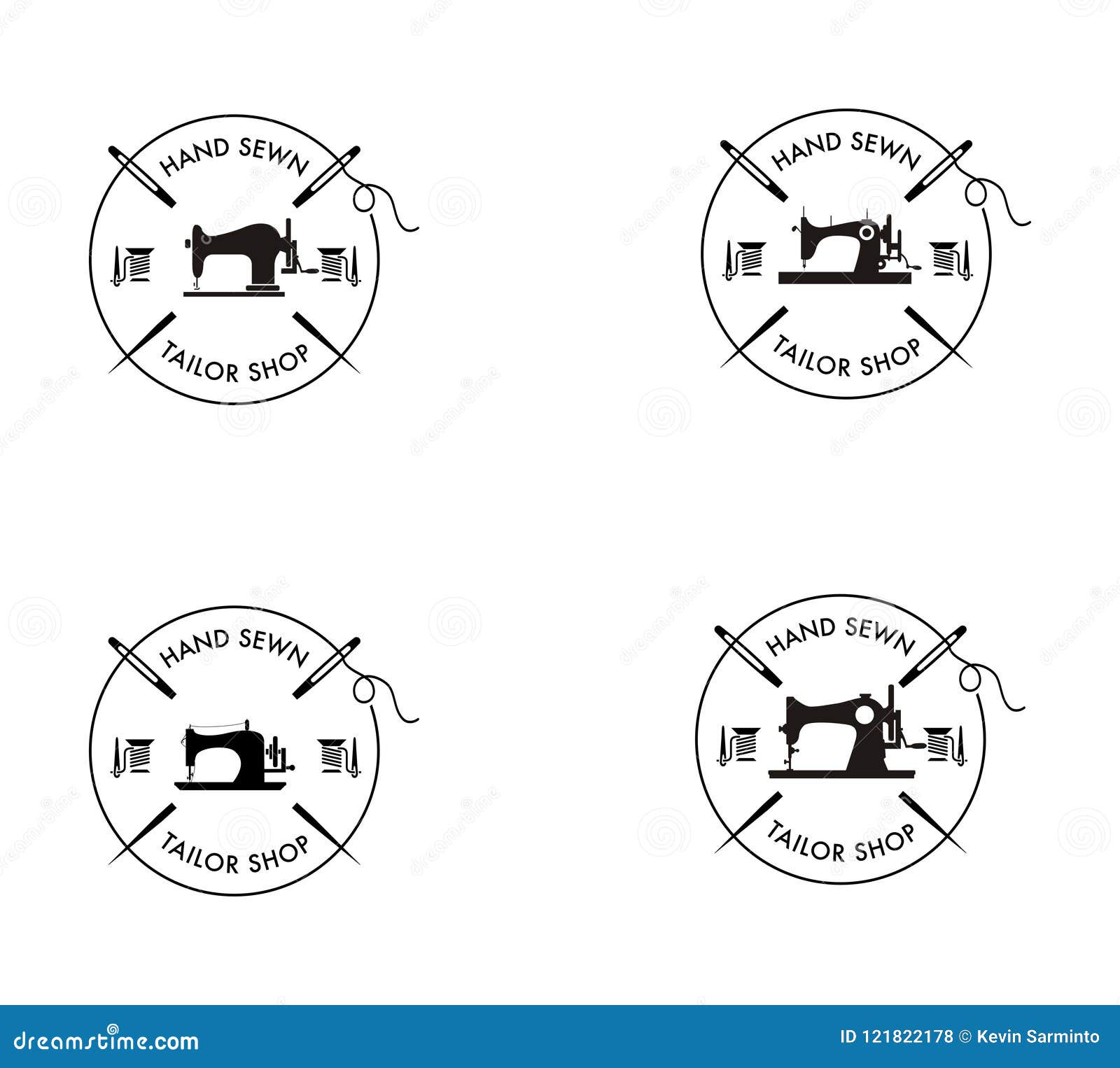 Set Collection Sewing Machine Logo Stock Illustration - Illustration of ...