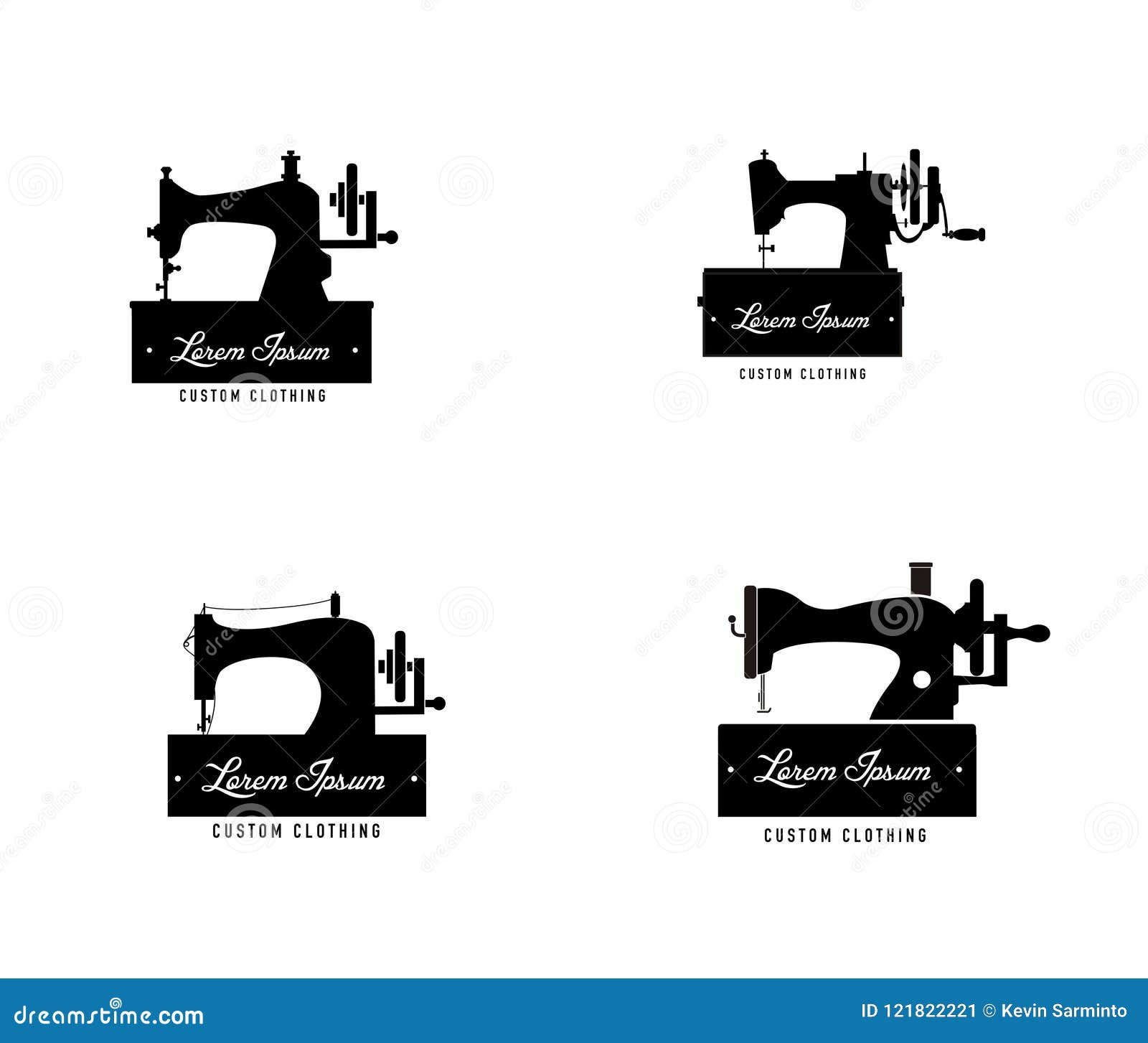 Set Collection Sewing Machine Logo Vector Illustration | CartoonDealer ...