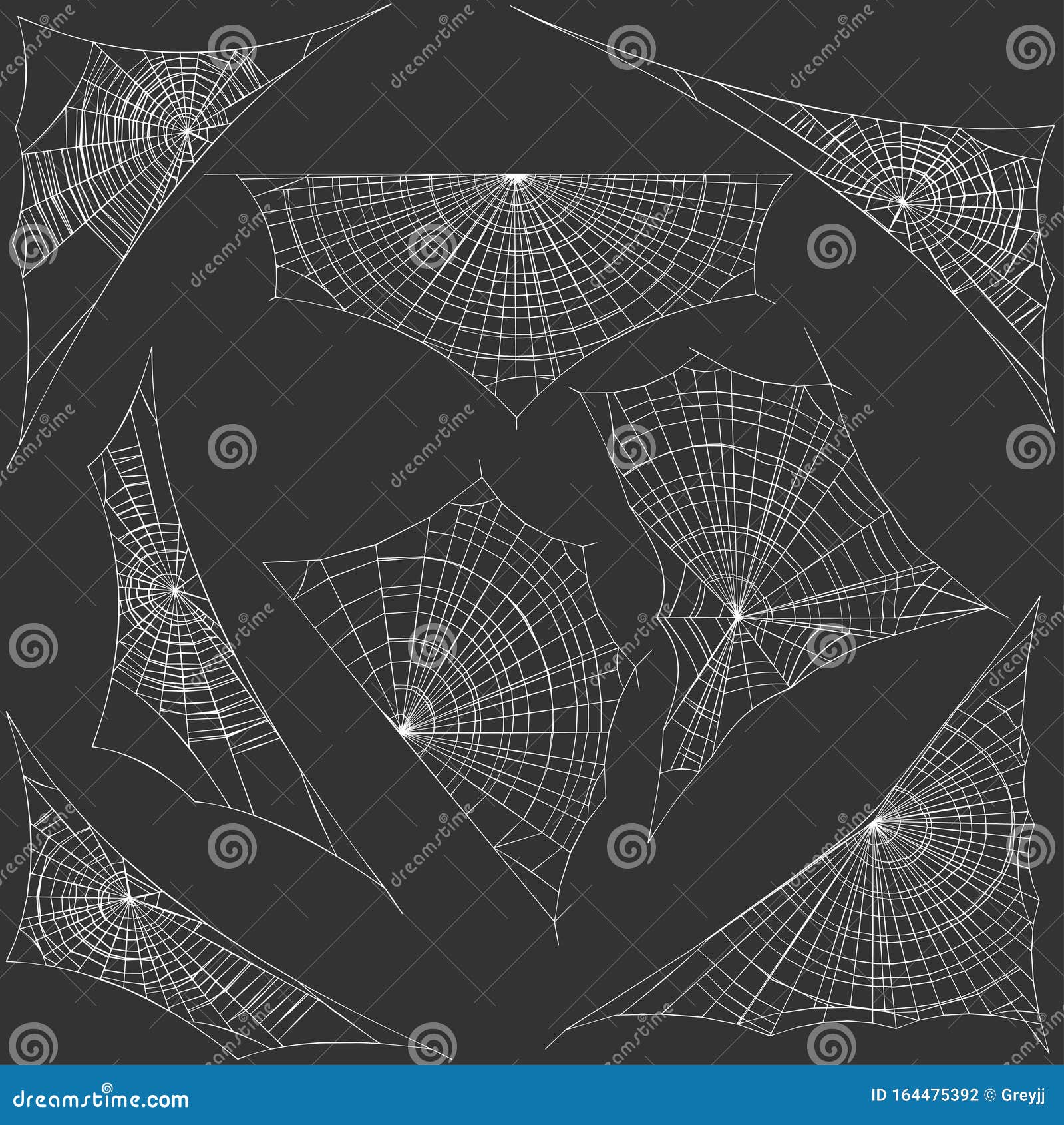 Set, Collection of Spider Webs Stock Vector - Illustration of ...