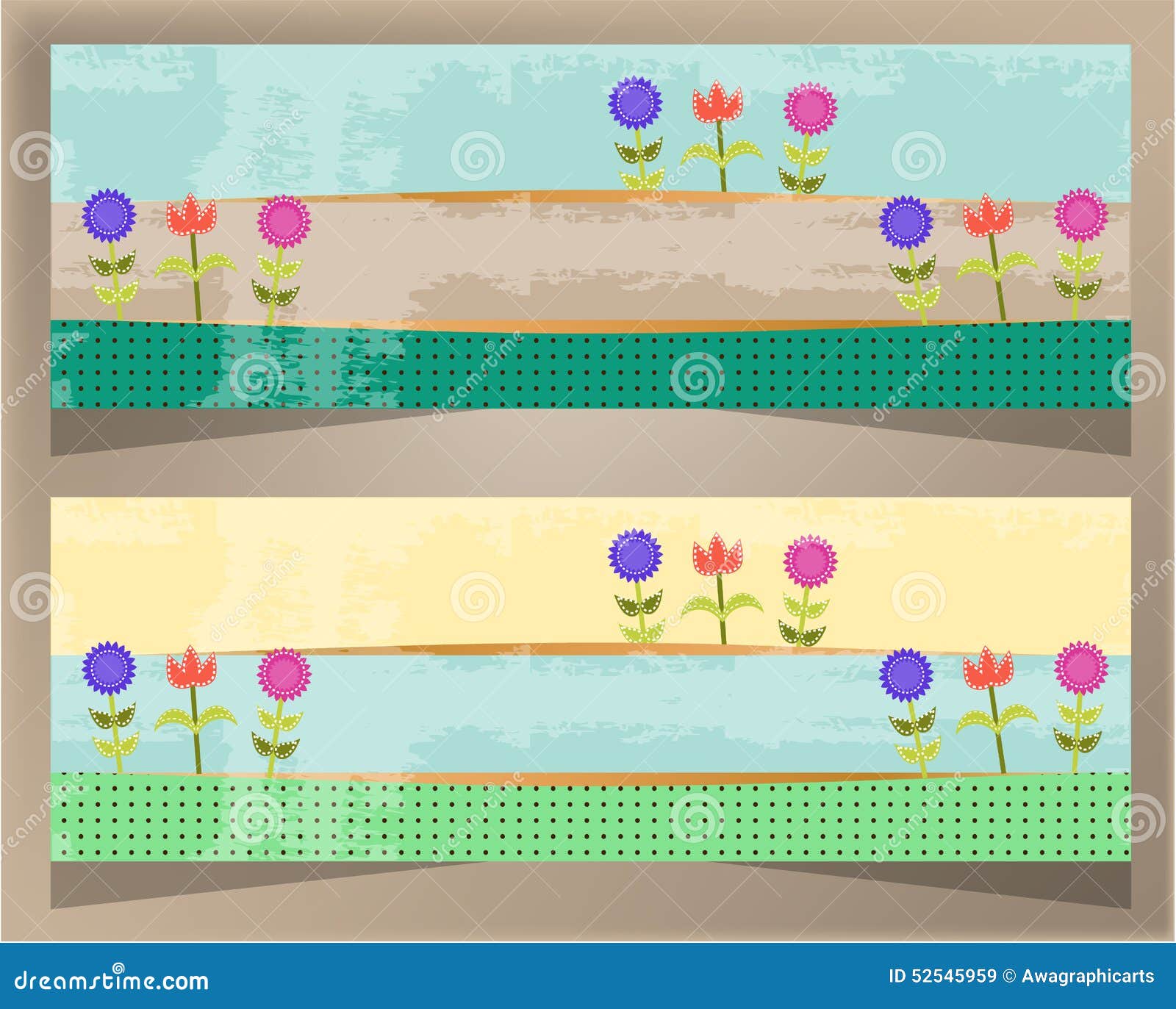 Set, Collection of Two Modern Banners with Pattern Stock Vector ...