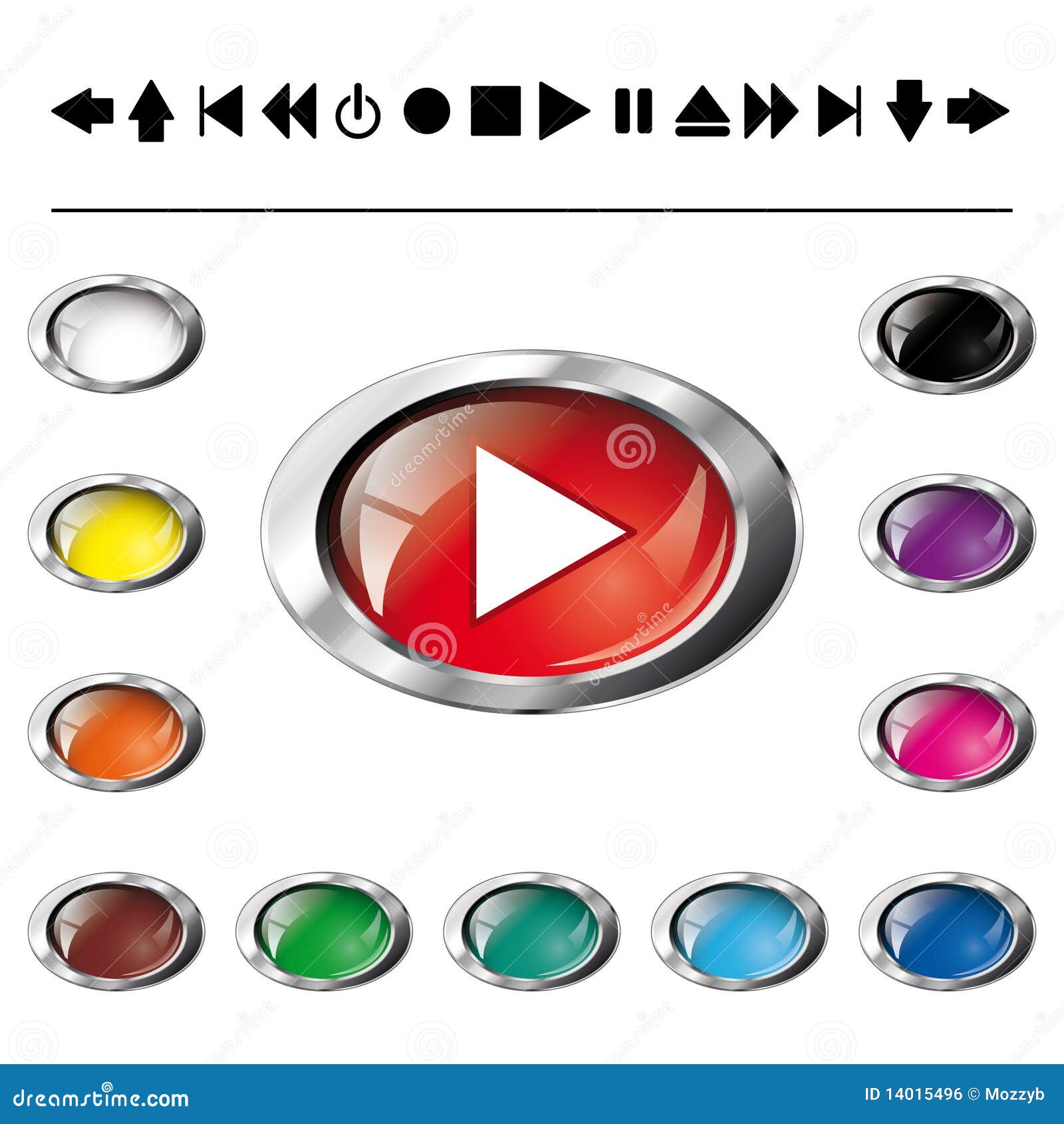 Set - Collection of Vector Illustration Buttons. Stock Vector ...