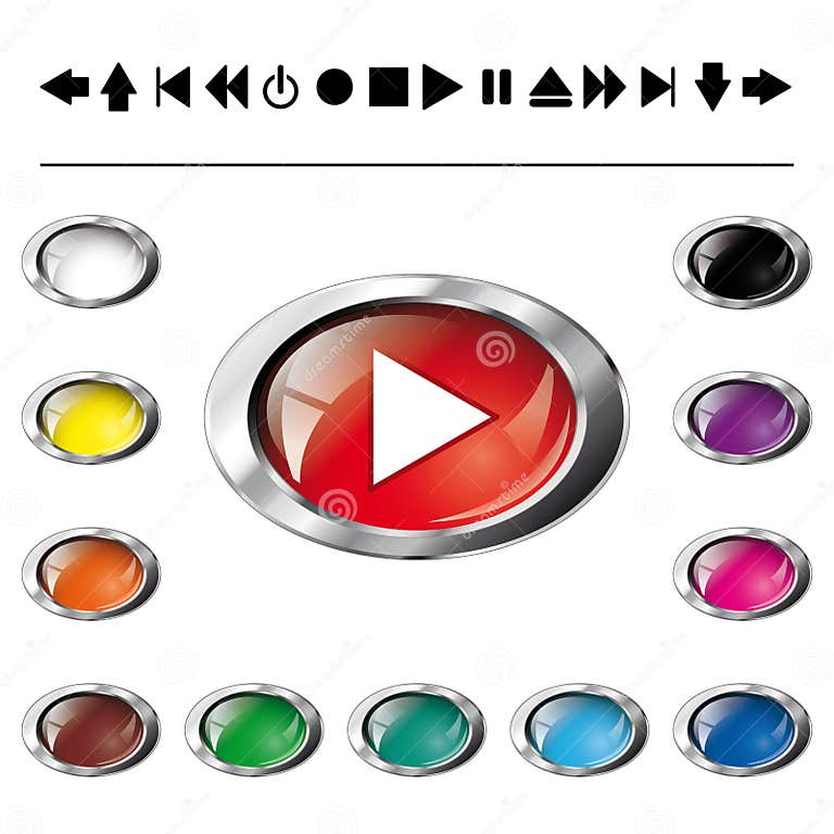 Set - Collection of Vector Illustration Buttons. Stock Vector ...