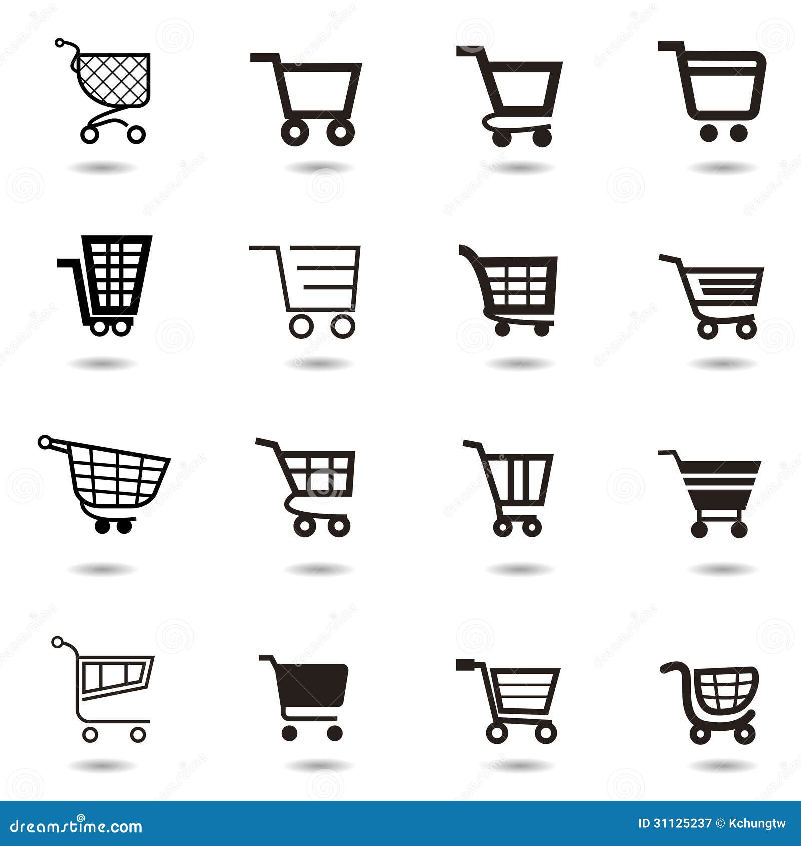 Set Collection of Vector Shopping Cart Icons Stock Vector ...