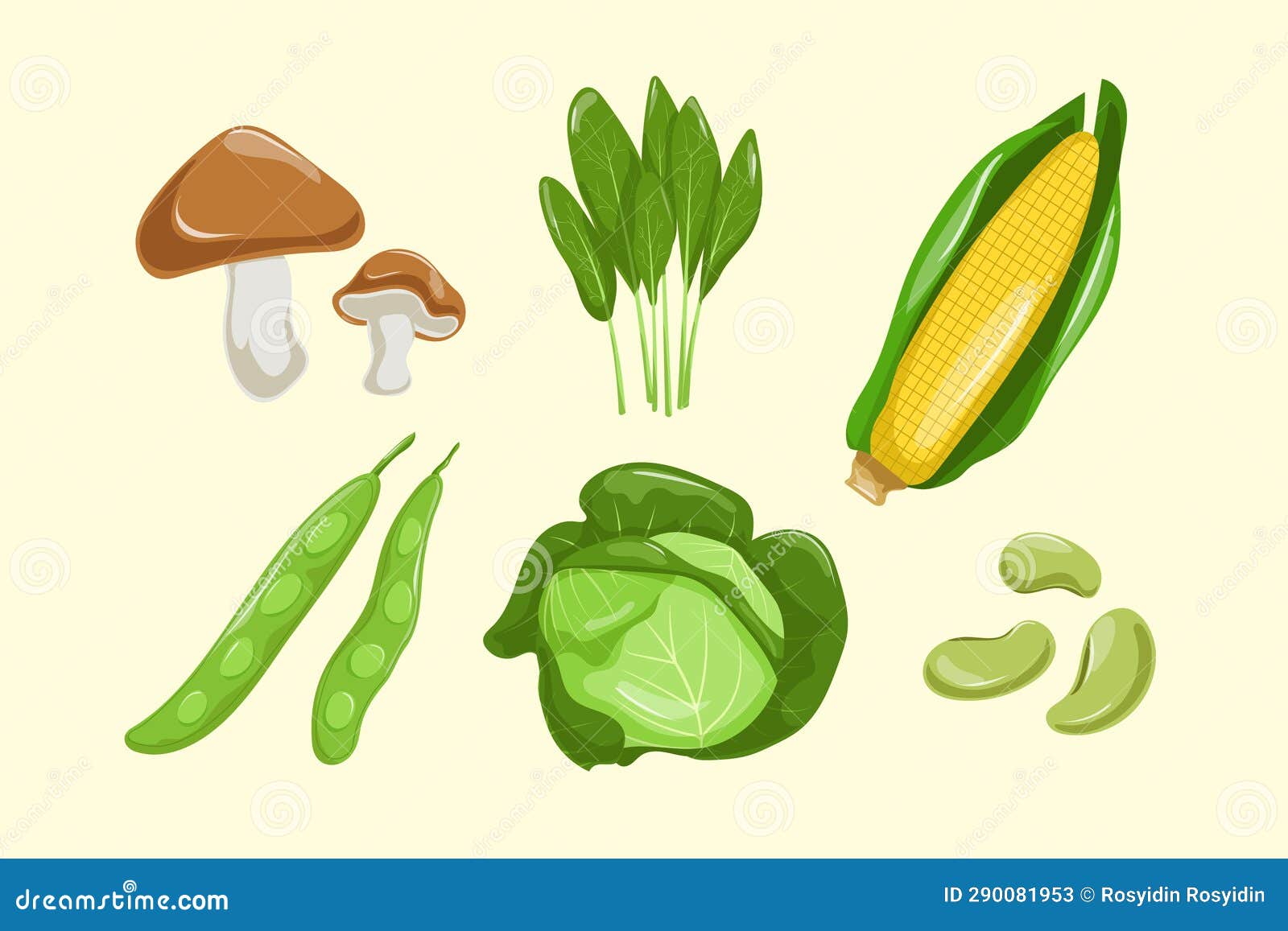 Set Collection of Vegetable Element Stock Vector - Illustration of ...