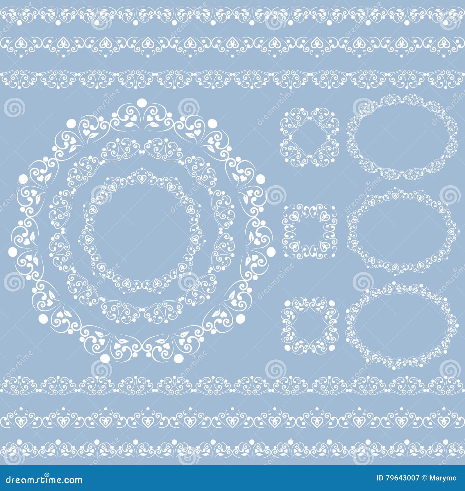 Set Collections of Vintage Lacy Borders and Frames Stock Vector ...
