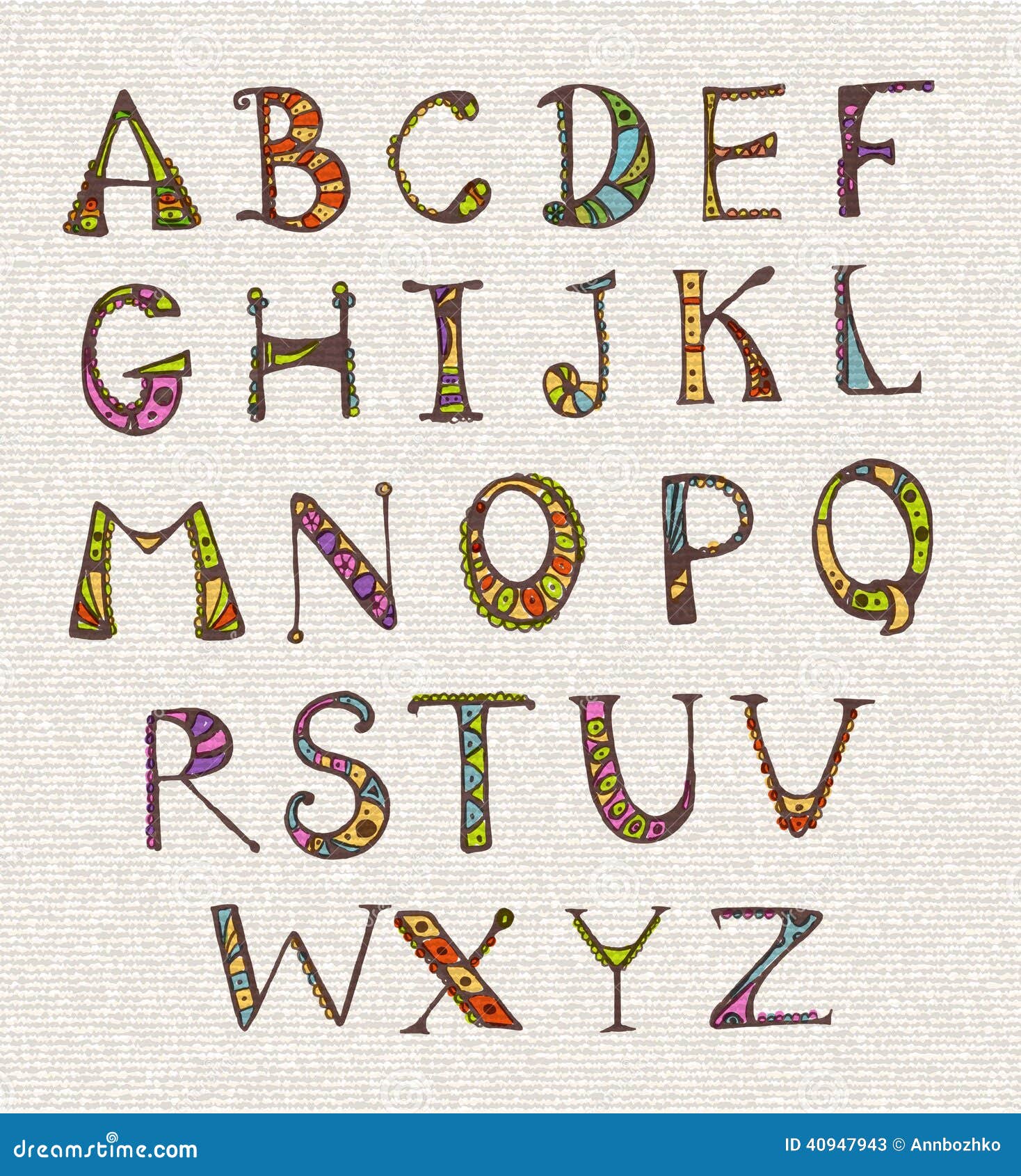 Set with color ABC letters stock vector. Illustration of sketch - 40947943