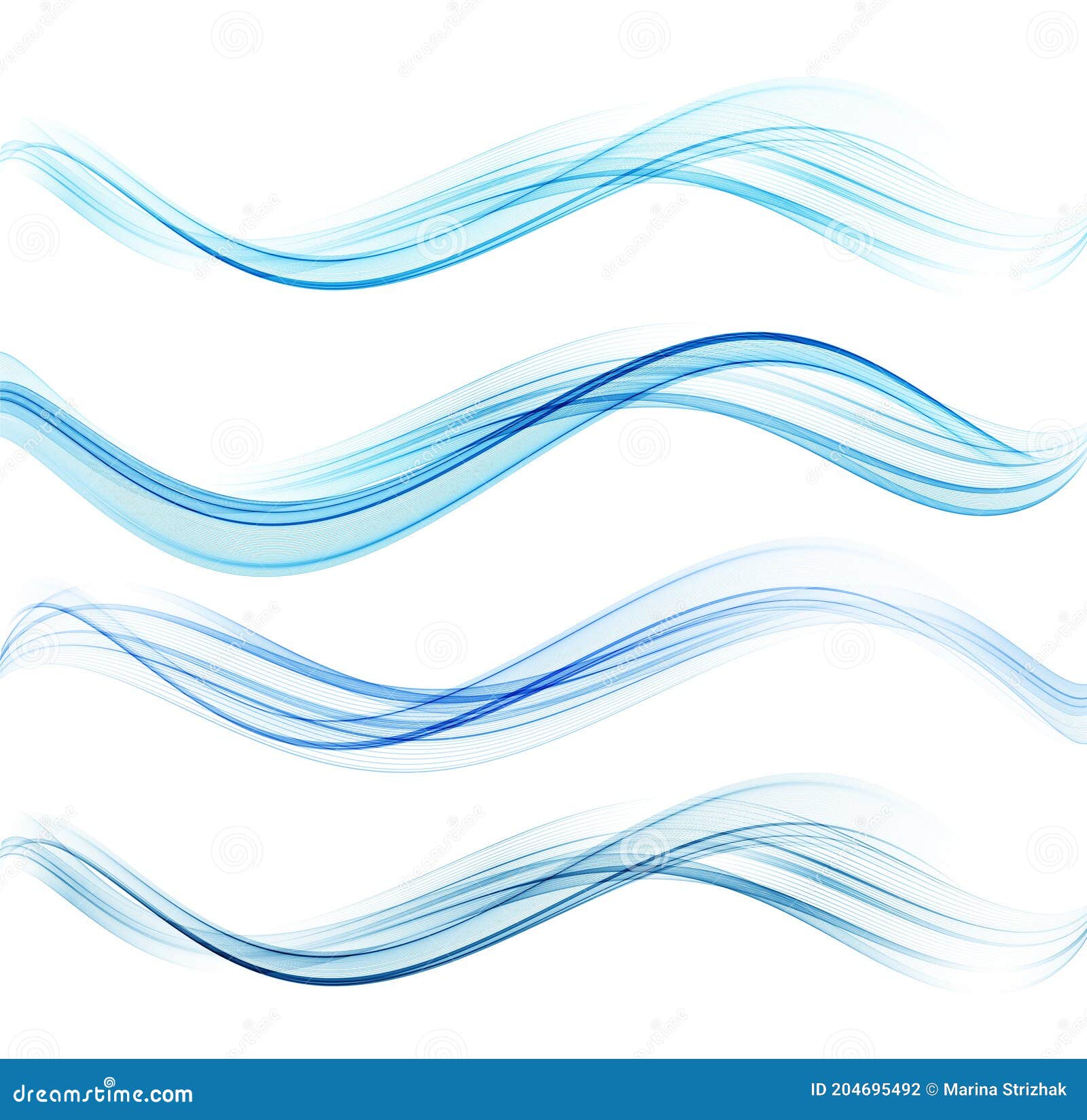 Set of Color Abstract Wave Design Element Stock Vector - Illustration ...