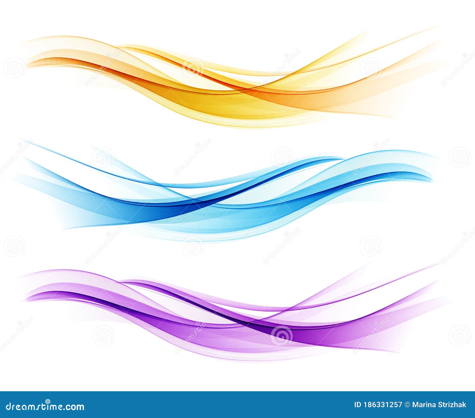 Set of Color Abstract Wave Design Element Stock Vector - Illustration ...