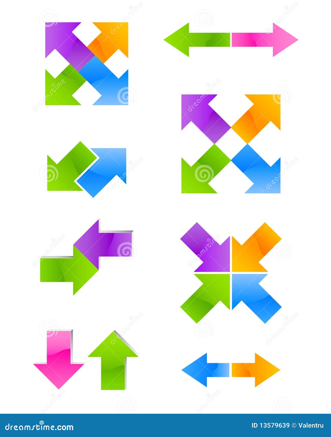 Set of color arrow stock vector. Illustration of shape - 13579639