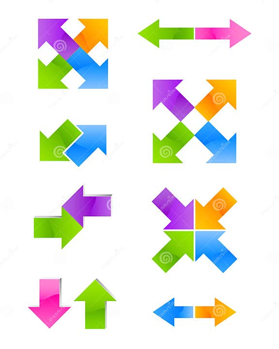 Set of color arrow stock vector. Illustration of shape - 13579639