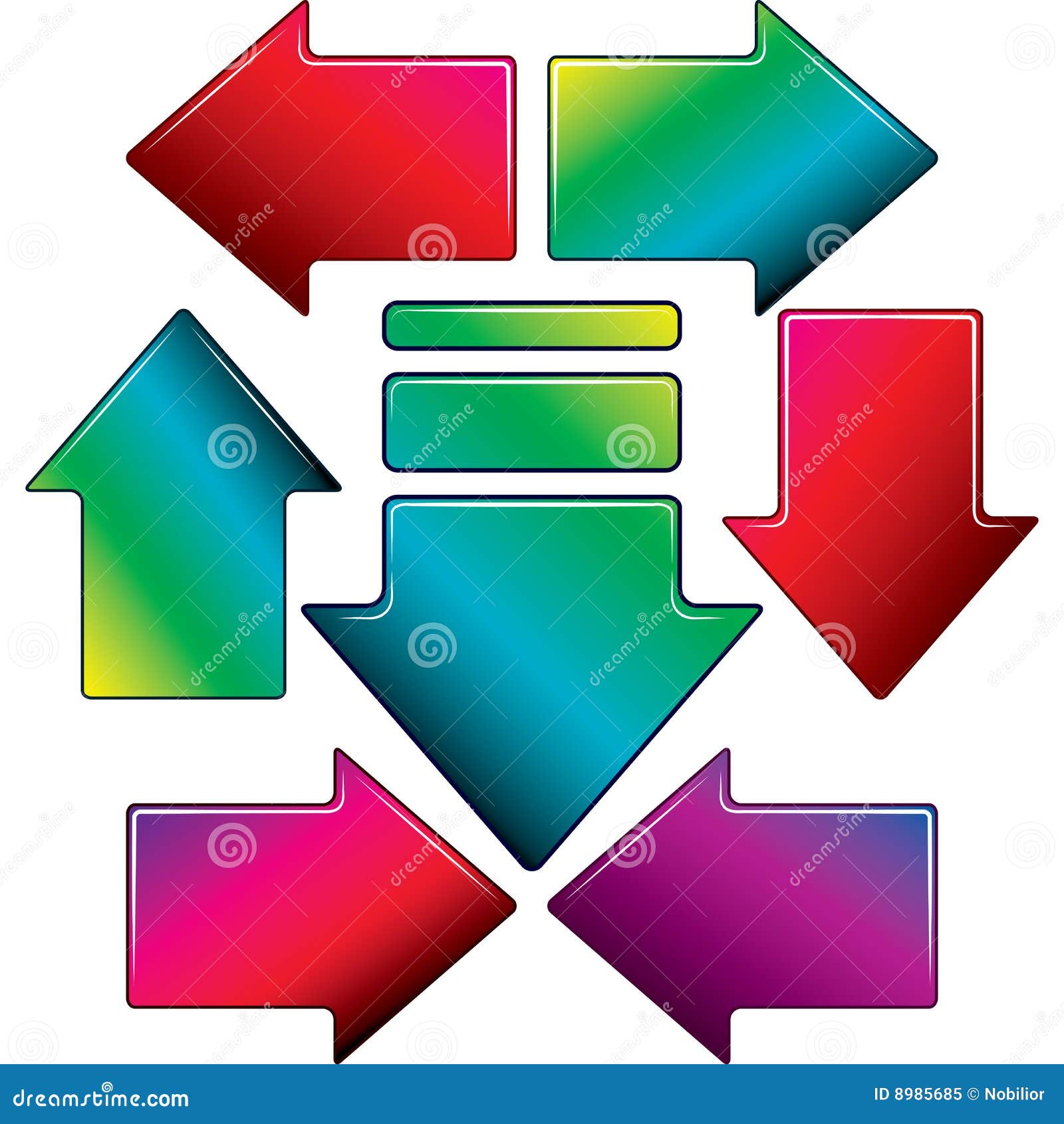 Set of color arrow. stock vector. Illustration of link - 8985685