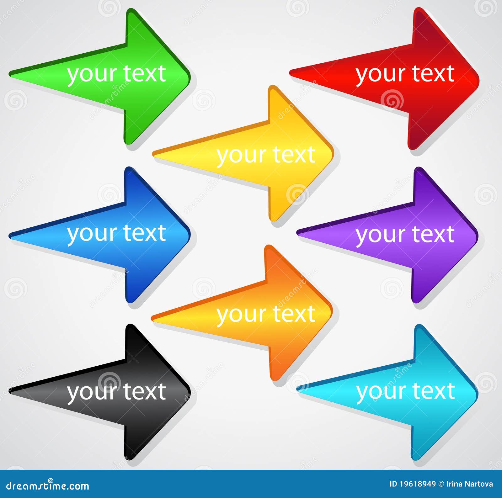 Set of color arrows stock vector. Illustration of empty - 19618949