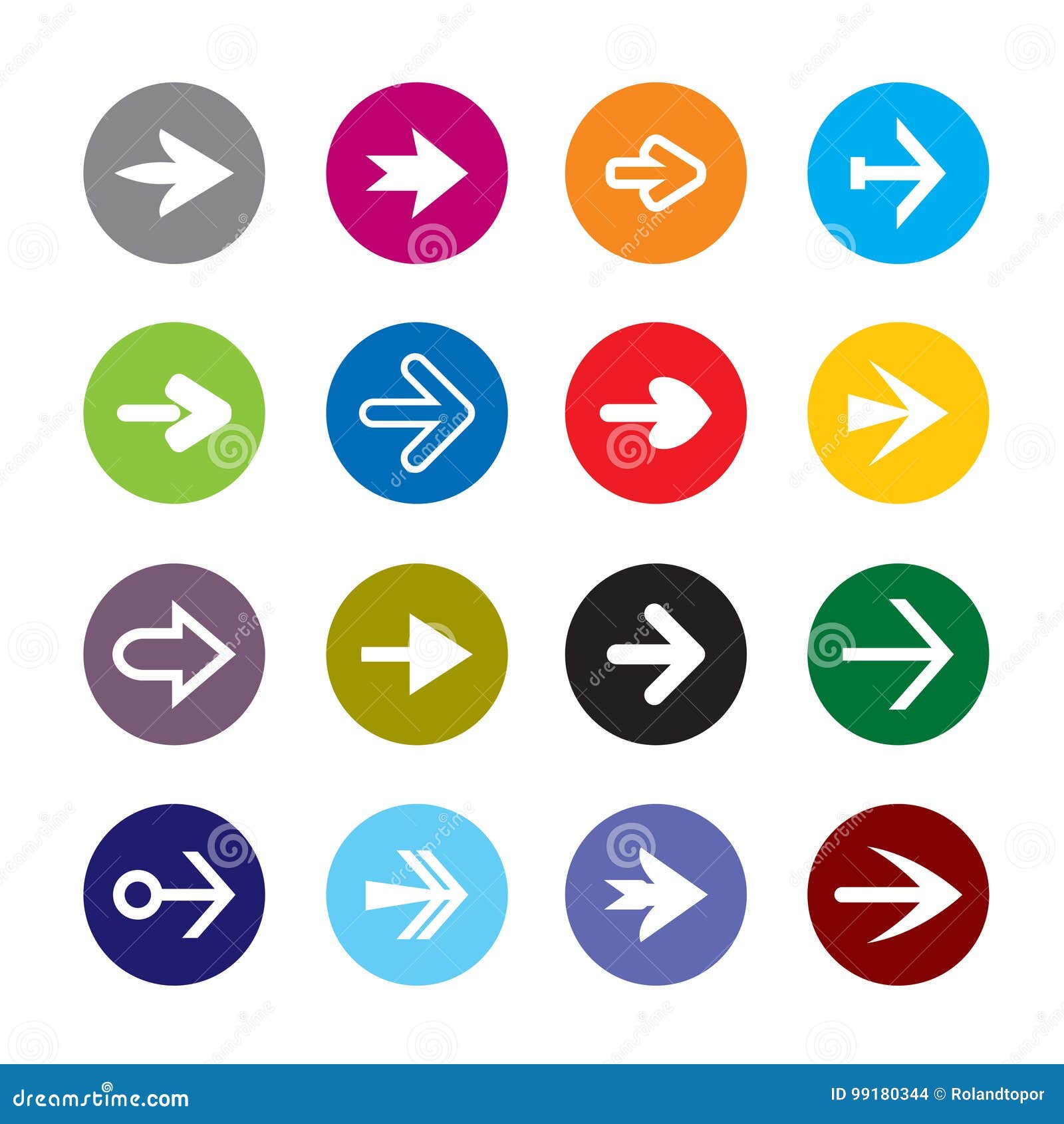 Set of Color Arrows. Icon Stock Vector. Stock Vector - Illustration of ...