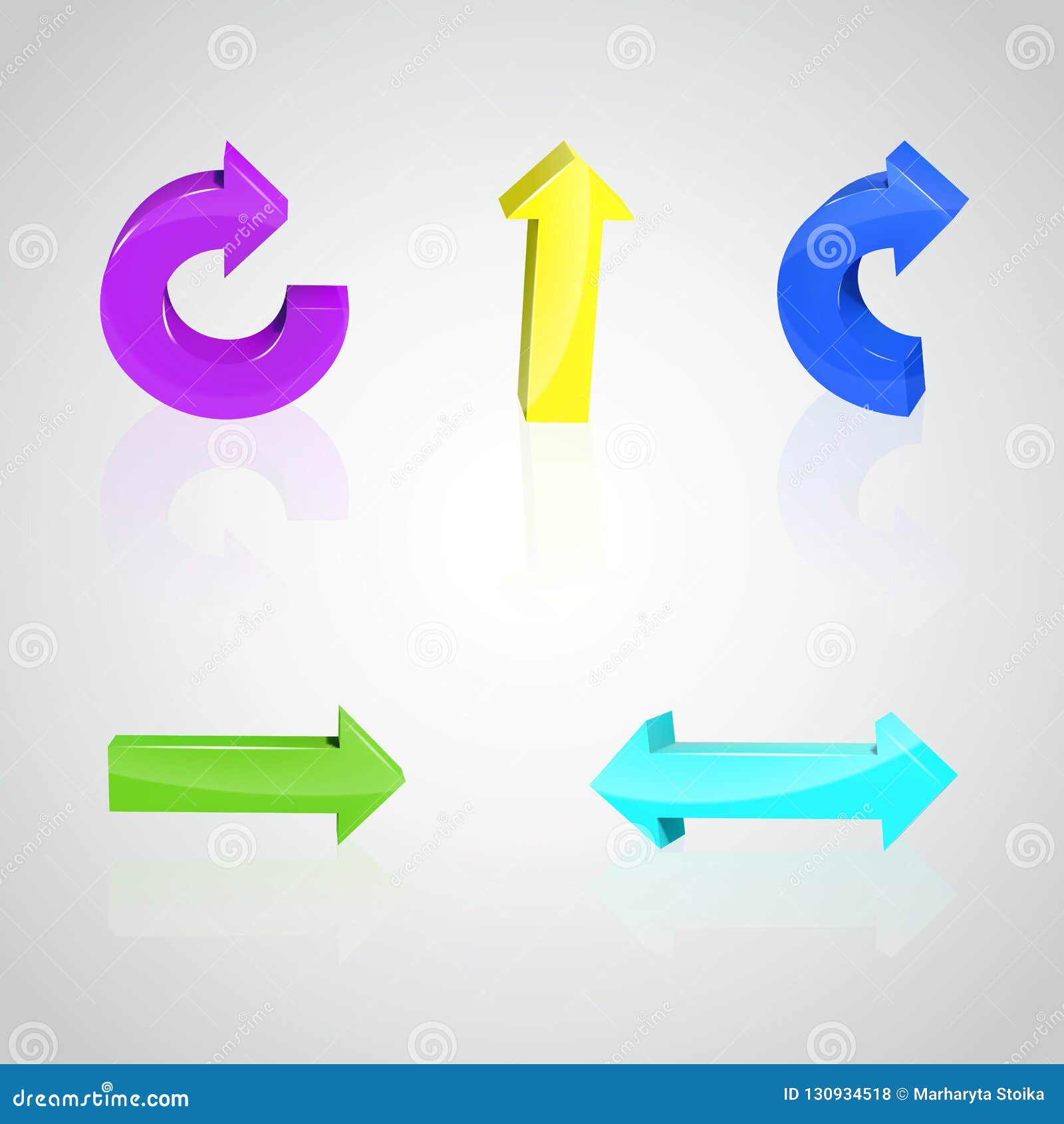 Set of color arrows. stock vector. Illustration of left - 130934518