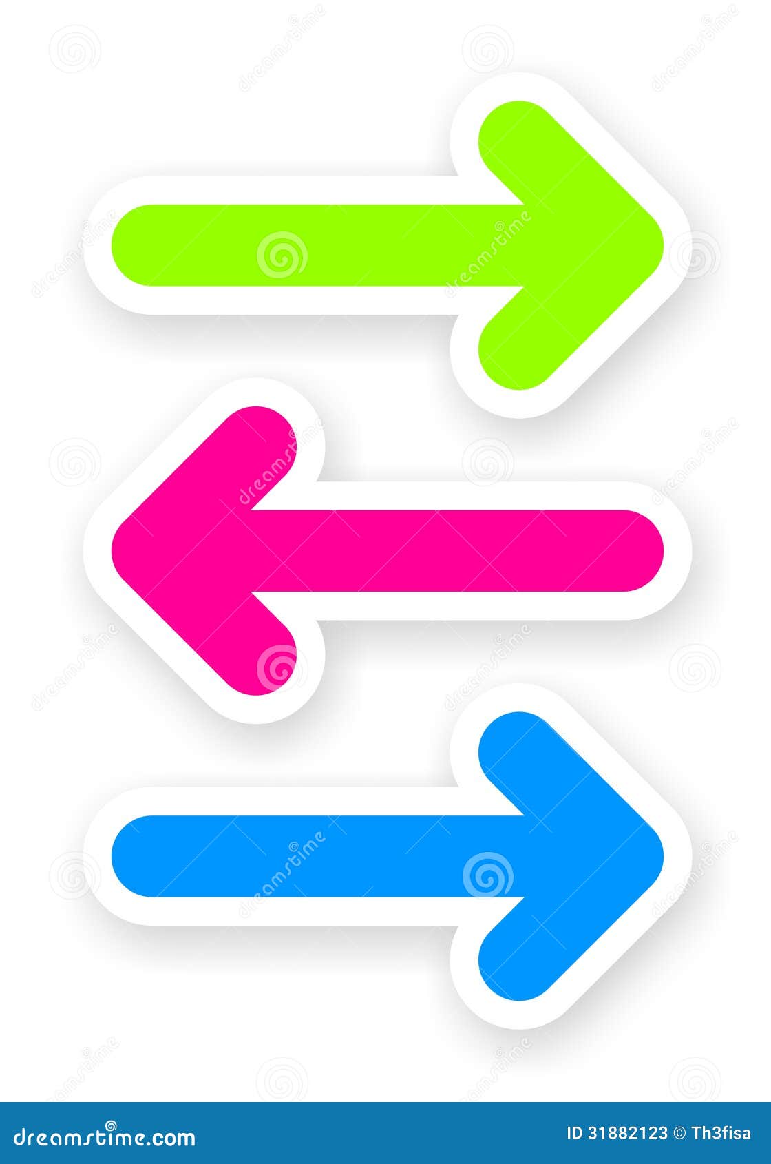 Set of Color Arrows Stickers Stock Illustration - Illustration of ...