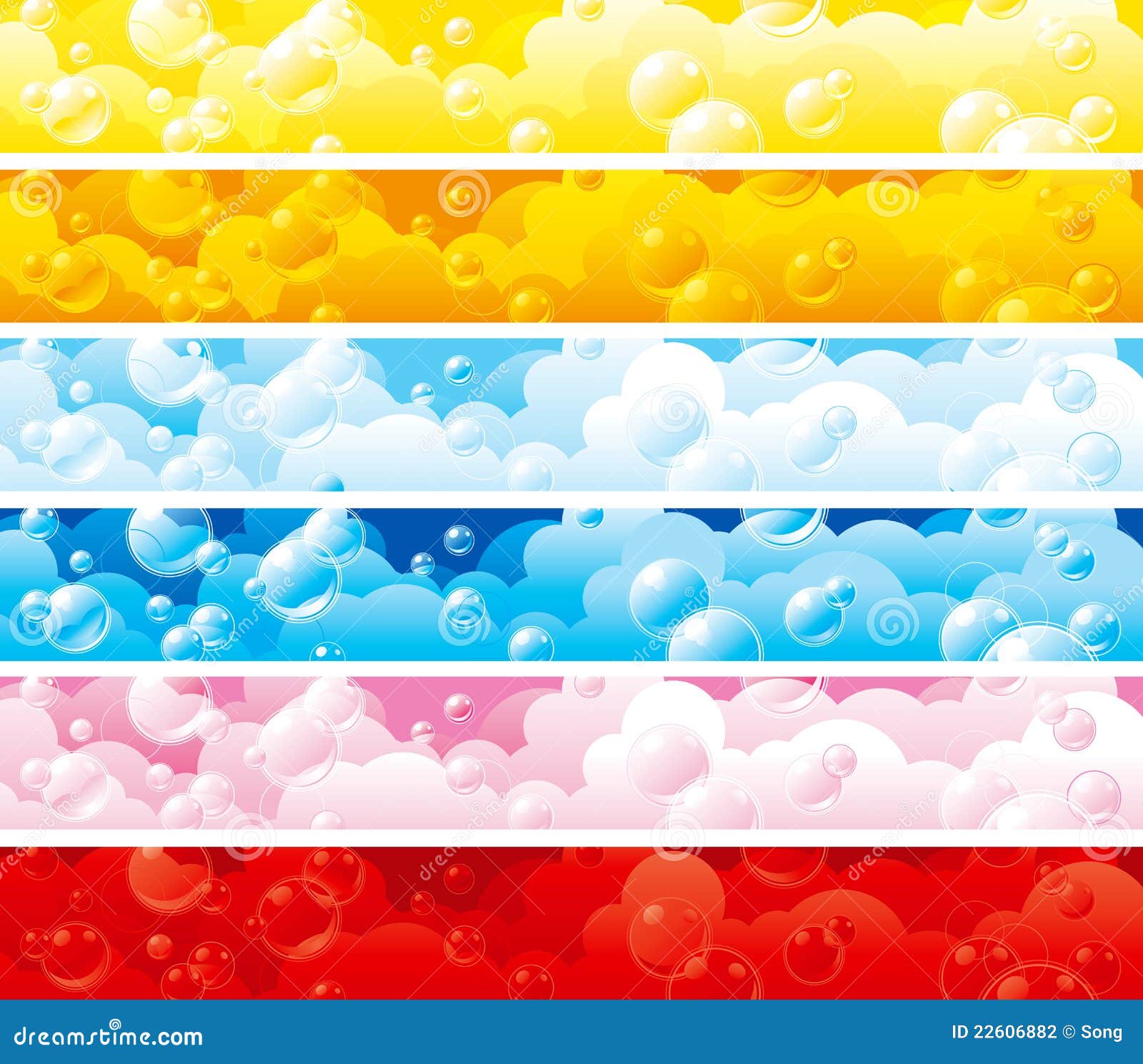 Set of Color Banners with Bubbles Stock Vector - Illustration of bubble ...