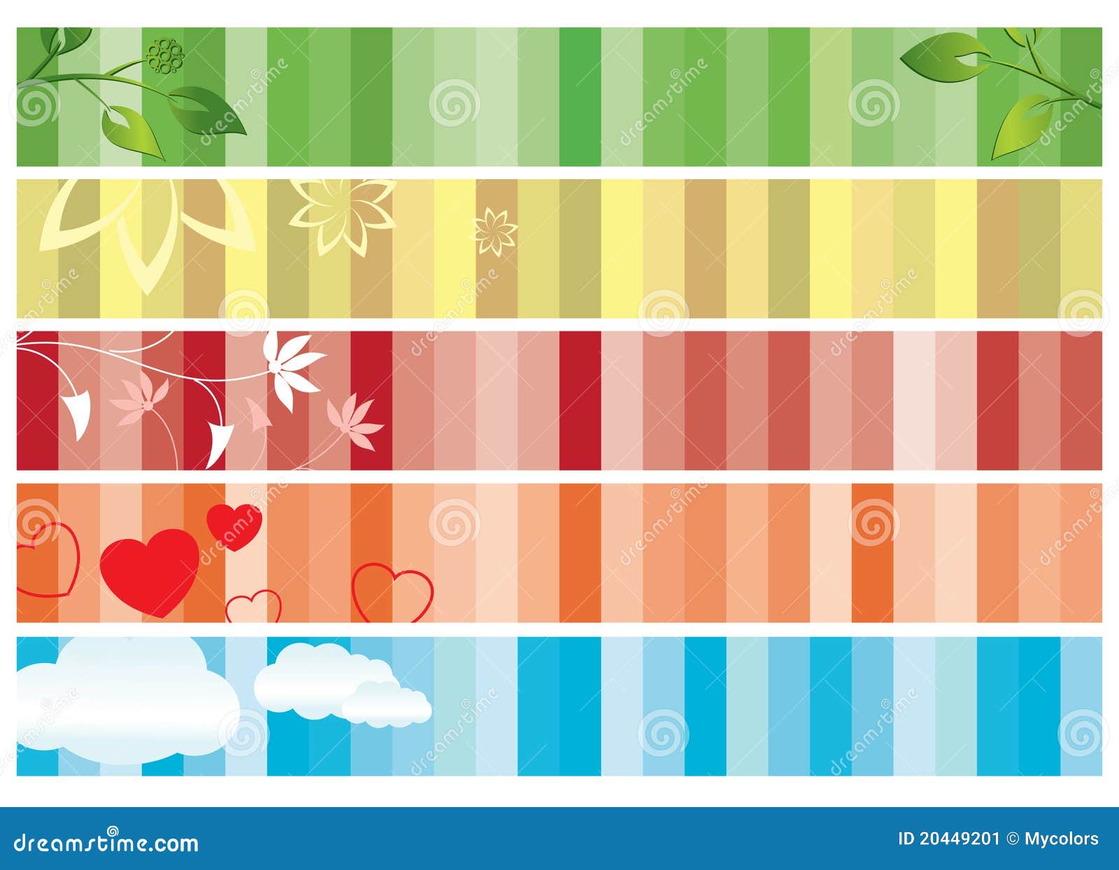 Set of Color Banners with Nature - Eps Stock Vector - Illustration of ...