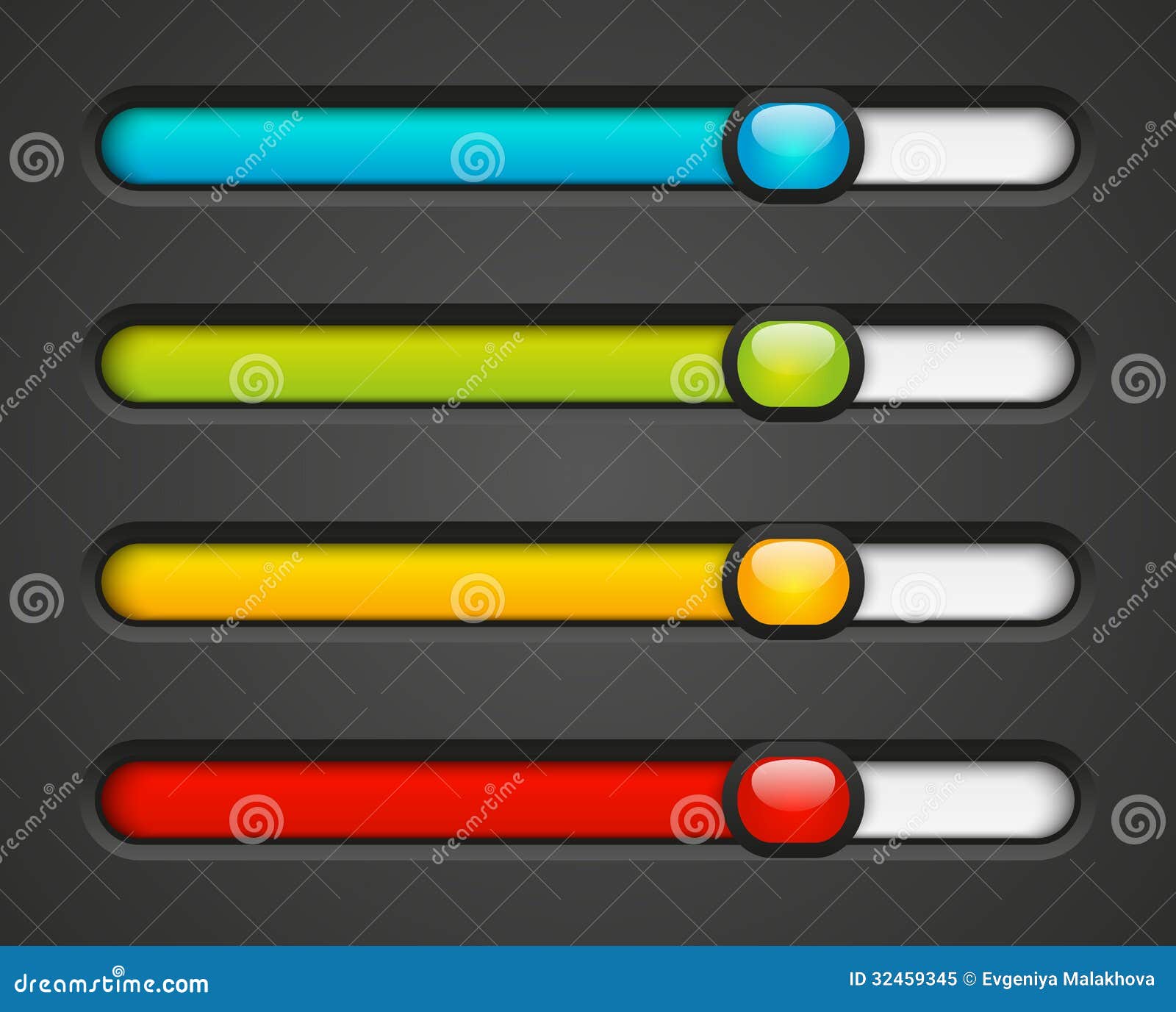Set of color bars stock vector. Illustration of green - 32459345