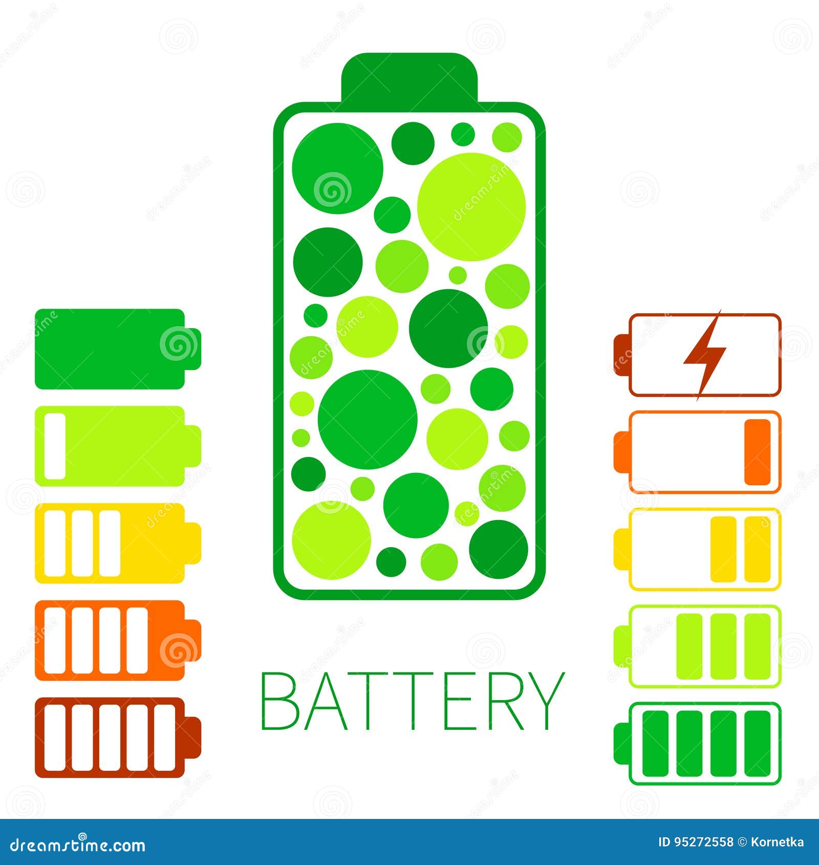 Set color battery icon. stock illustration. Illustration of charge ...