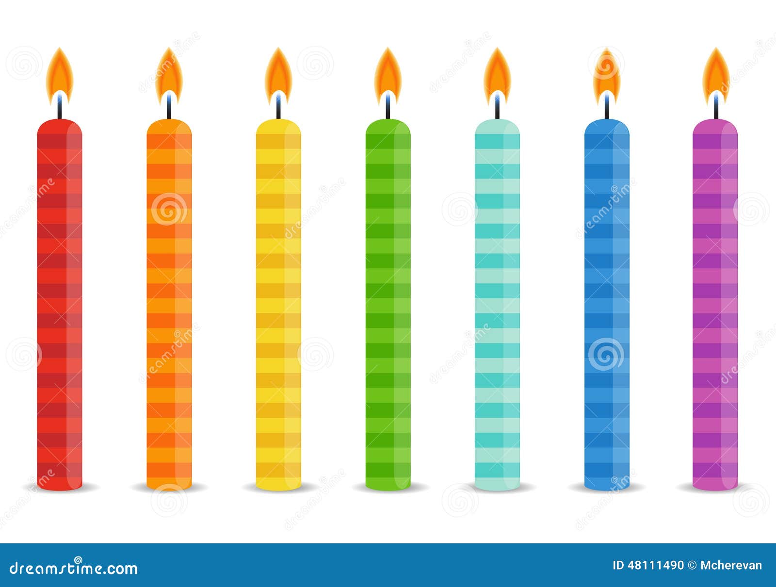 Set of Color Birthday Candles Stock Illustration - Illustration of ...