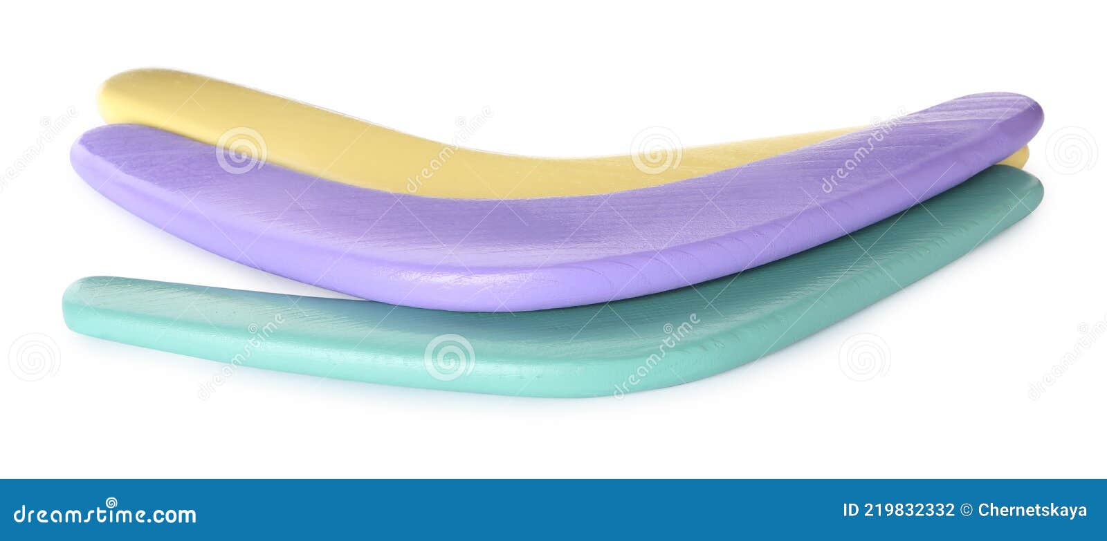 Set With Turquoise Boomerangs On White Background. Banner Design ...