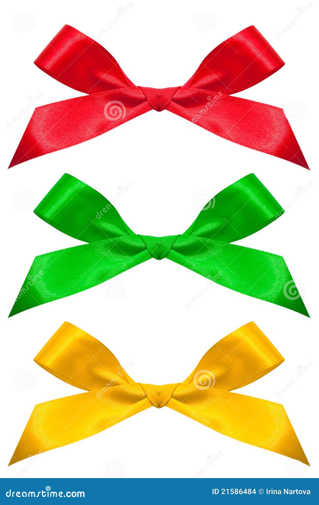 Set of Color Bows Isolated on a White Stock Photo - Image of horizontal ...