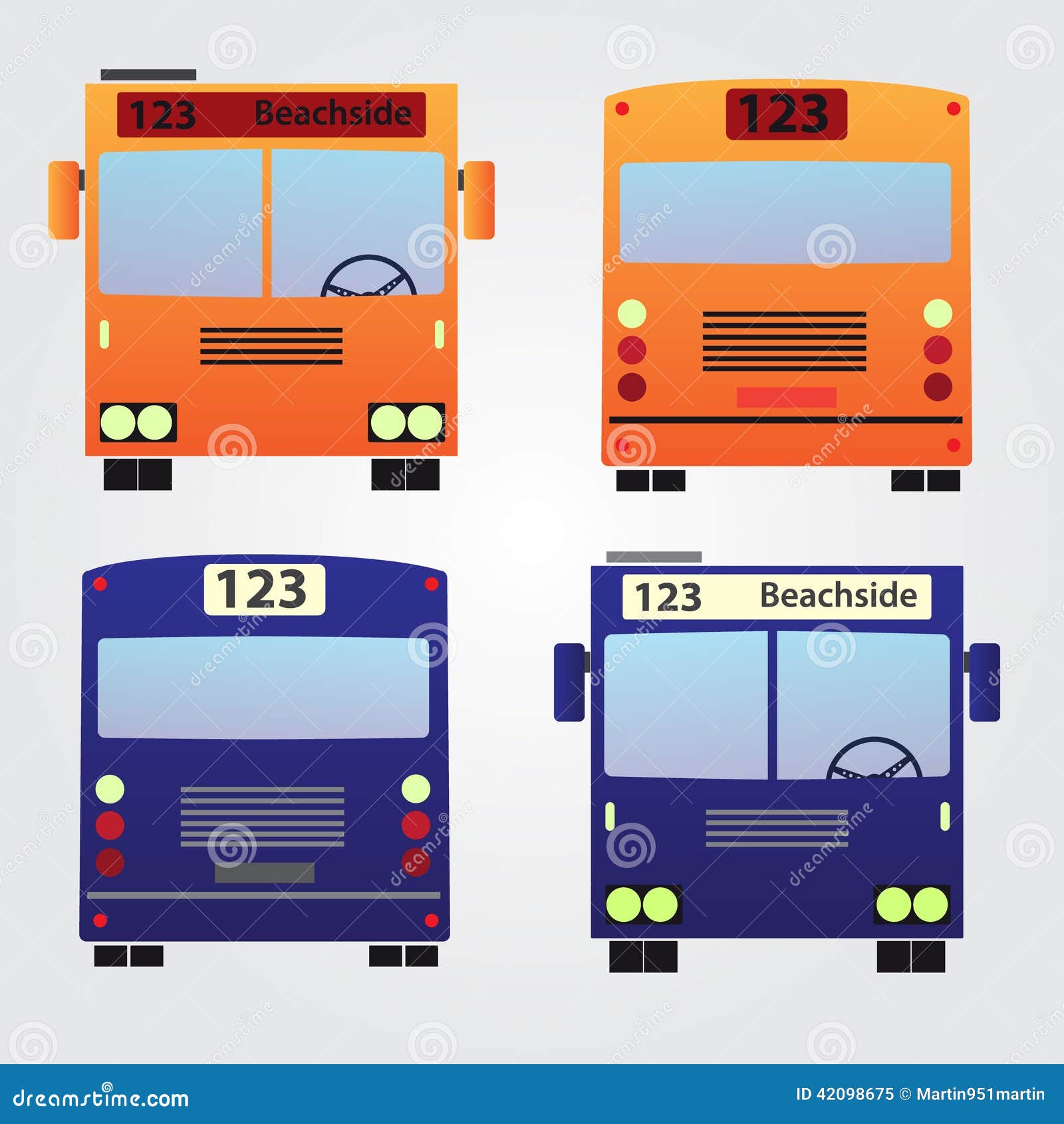 Set Of Buses Vector Illustration | CartoonDealer.com #51016218