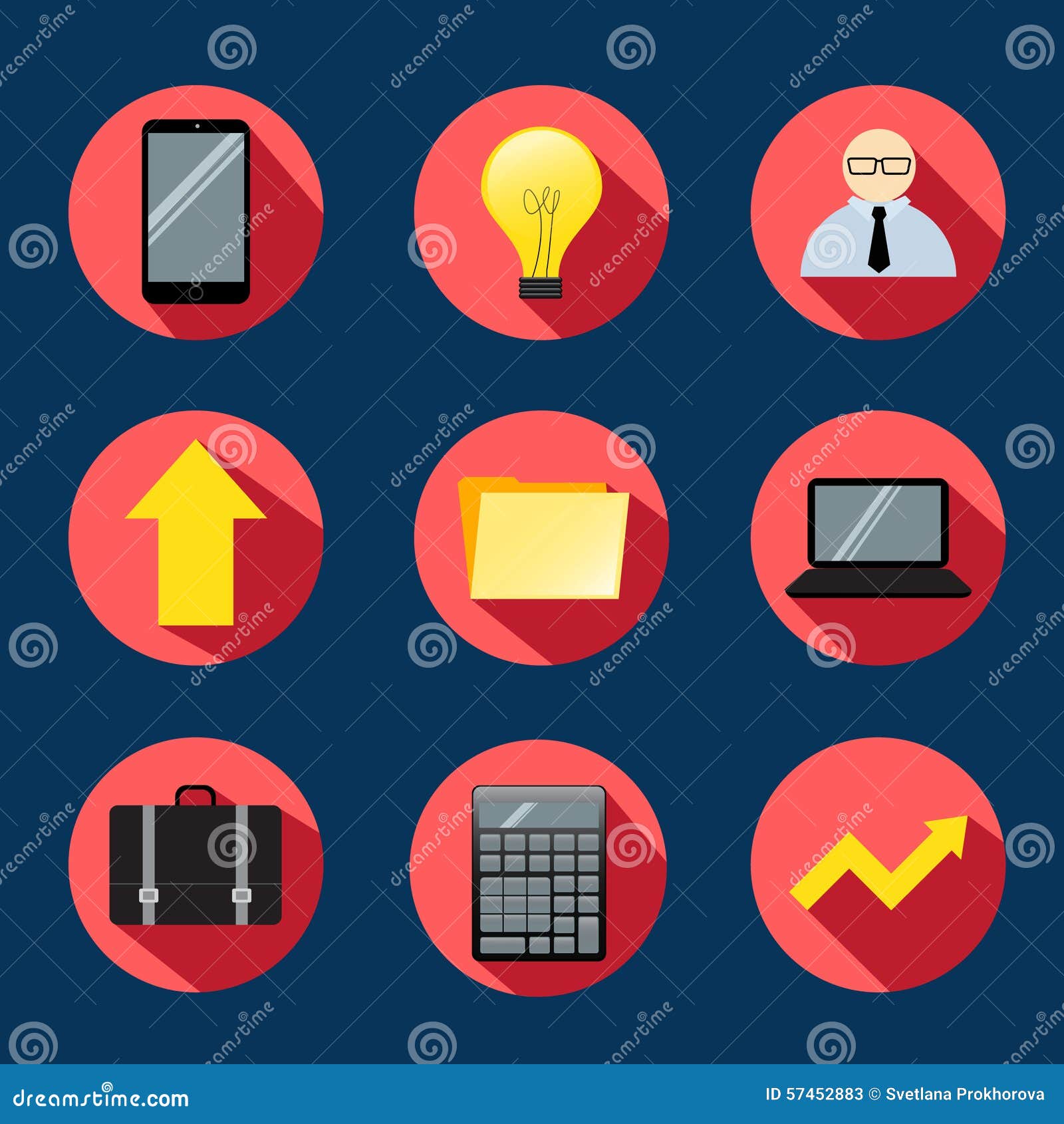 Set of Color Business Icons Stock Vector - Illustration of business ...