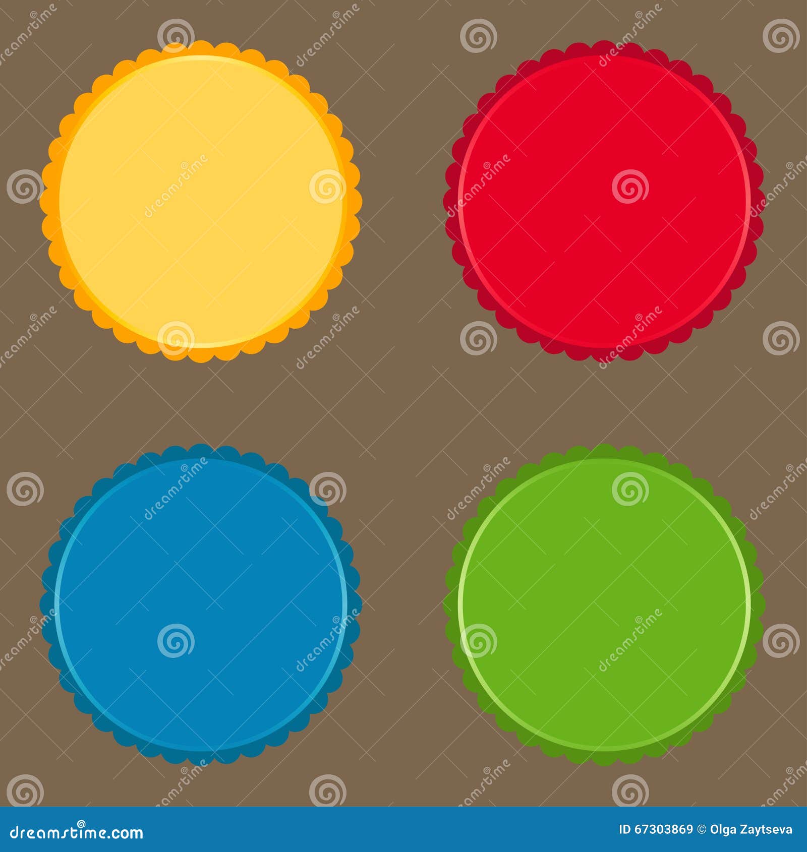 Set of Color Buttons and Labels. Stock Illustration - Illustration of ...