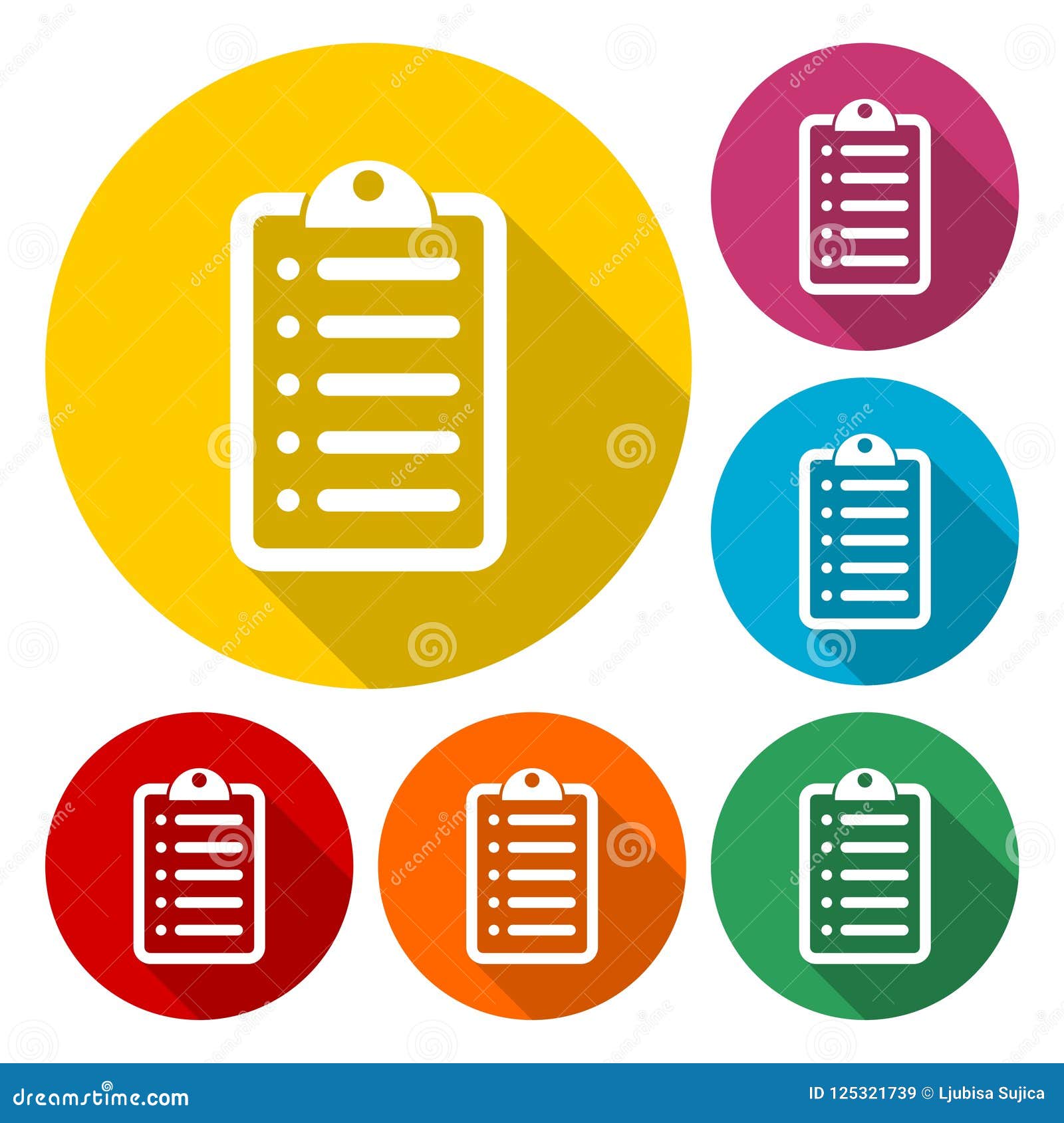 Set of color checklist stock vector. Illustration of checkmarks - 125321739