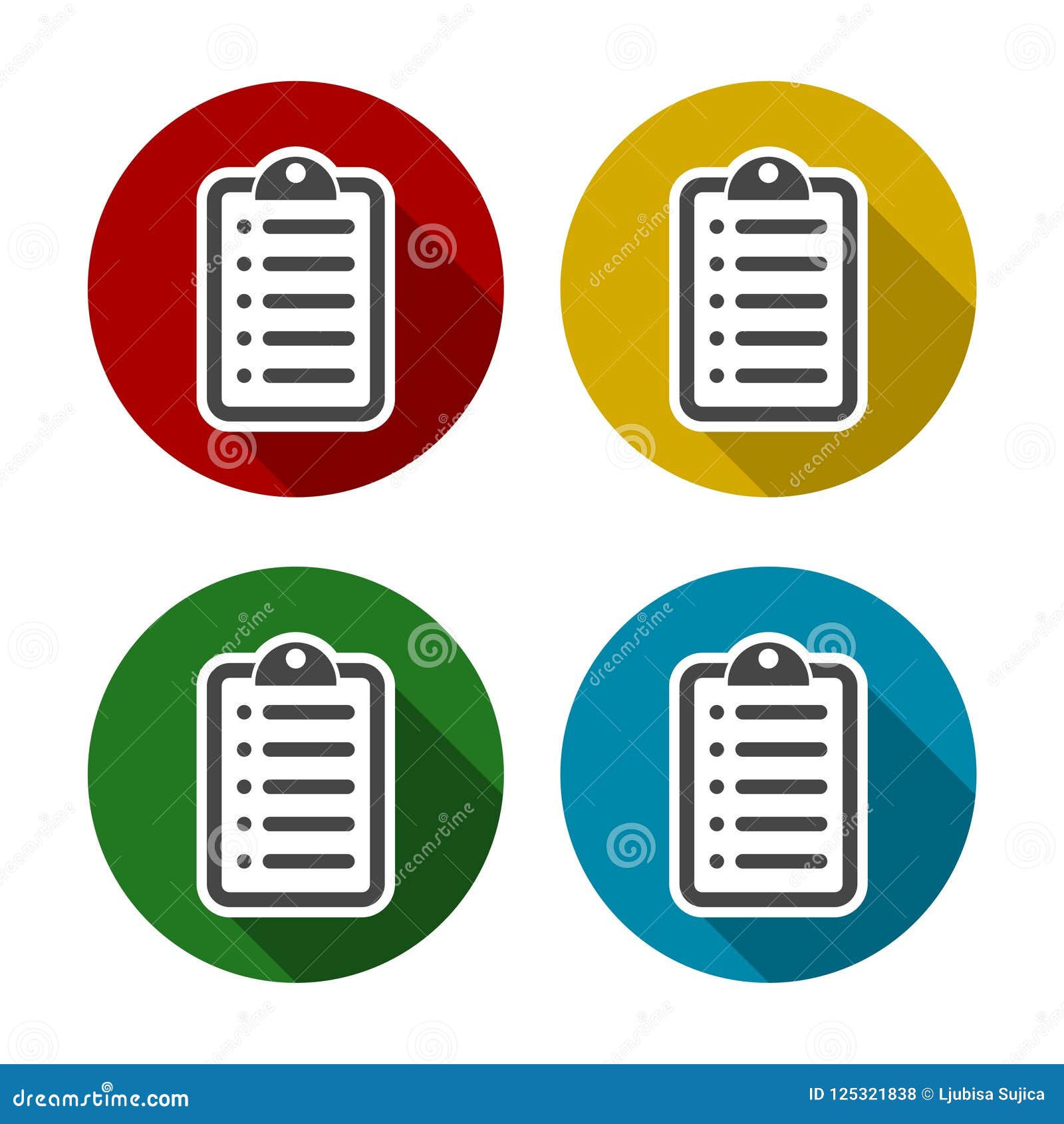 Set of color checklist stock vector. Illustration of checkmarks - 125321838