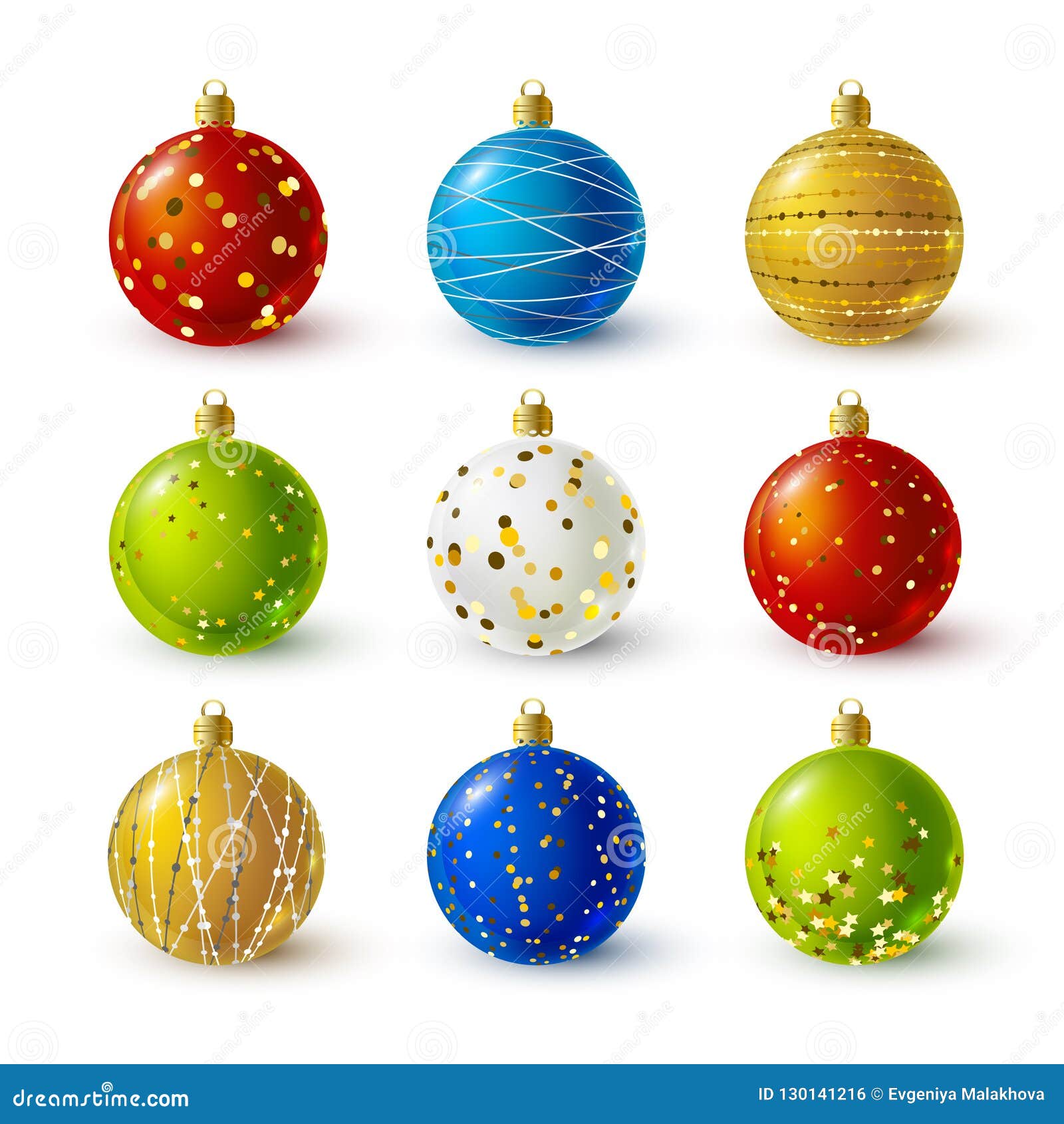 Set of Color Christmas Balls Stock Vector - Illustration of holiday ...