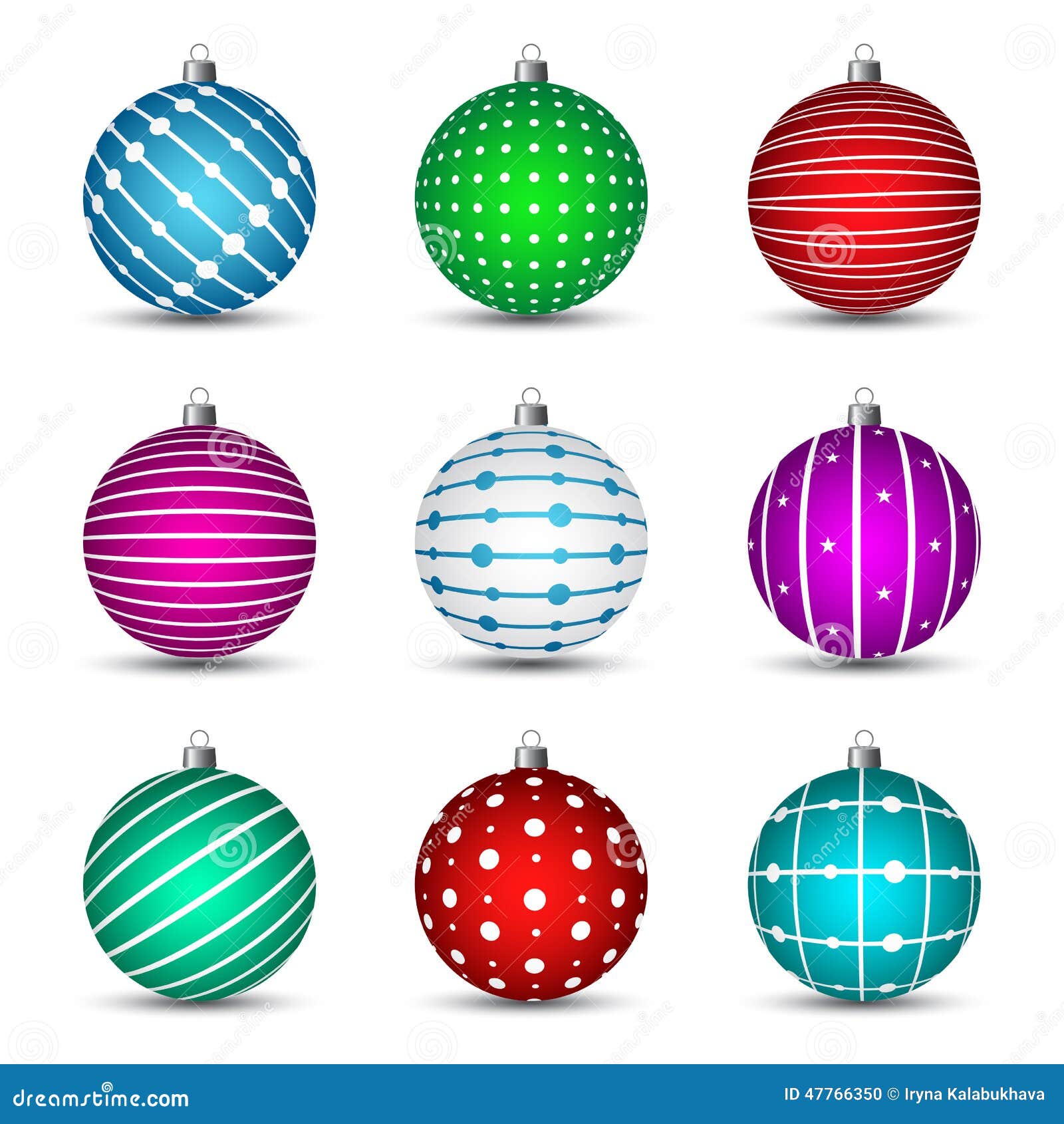 Set of Color Christmas Balls Stock Vector - Illustration of celebration ...