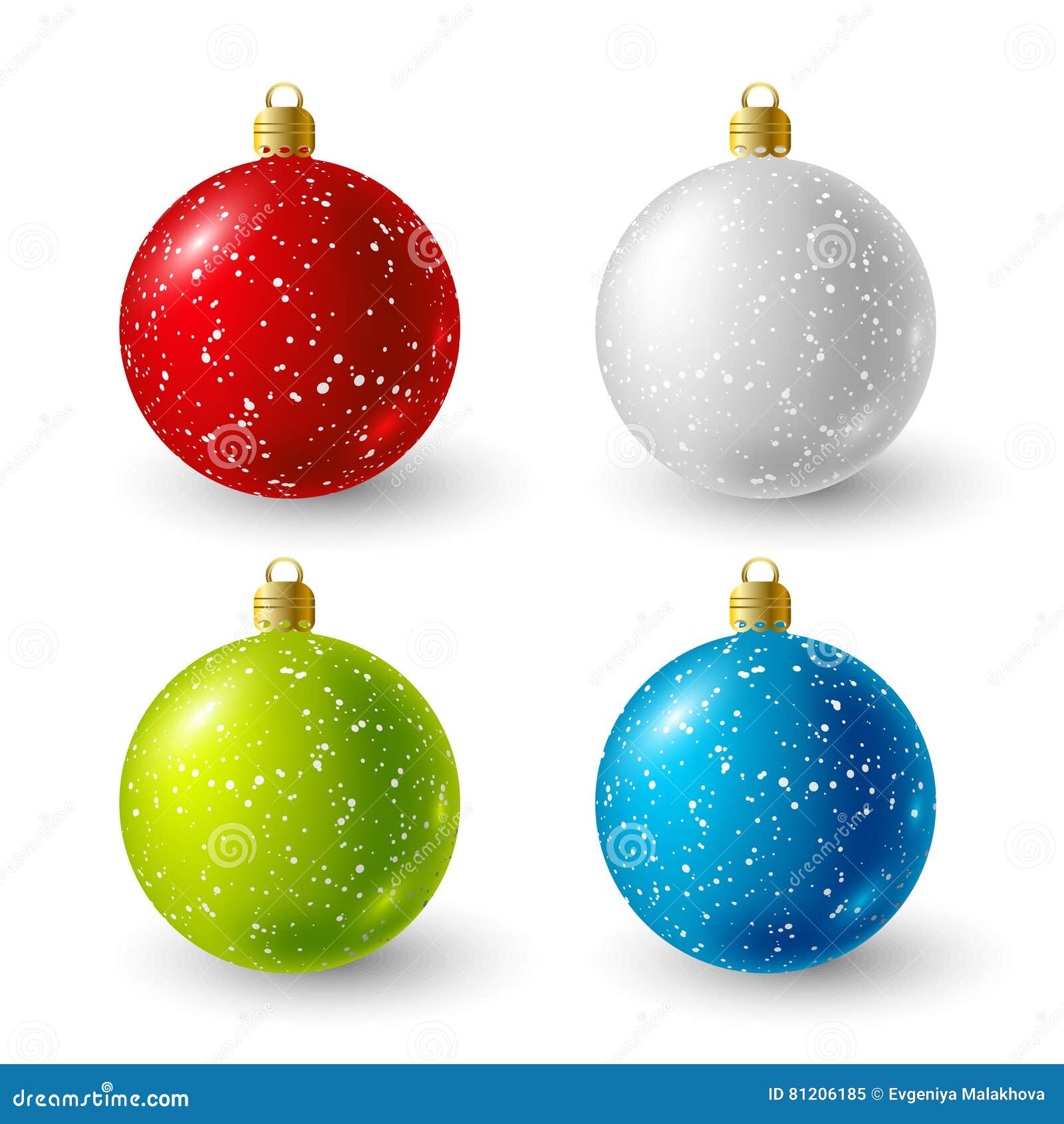 Set of Color Christmas Balls Stock Vector - Illustration of celebration ...