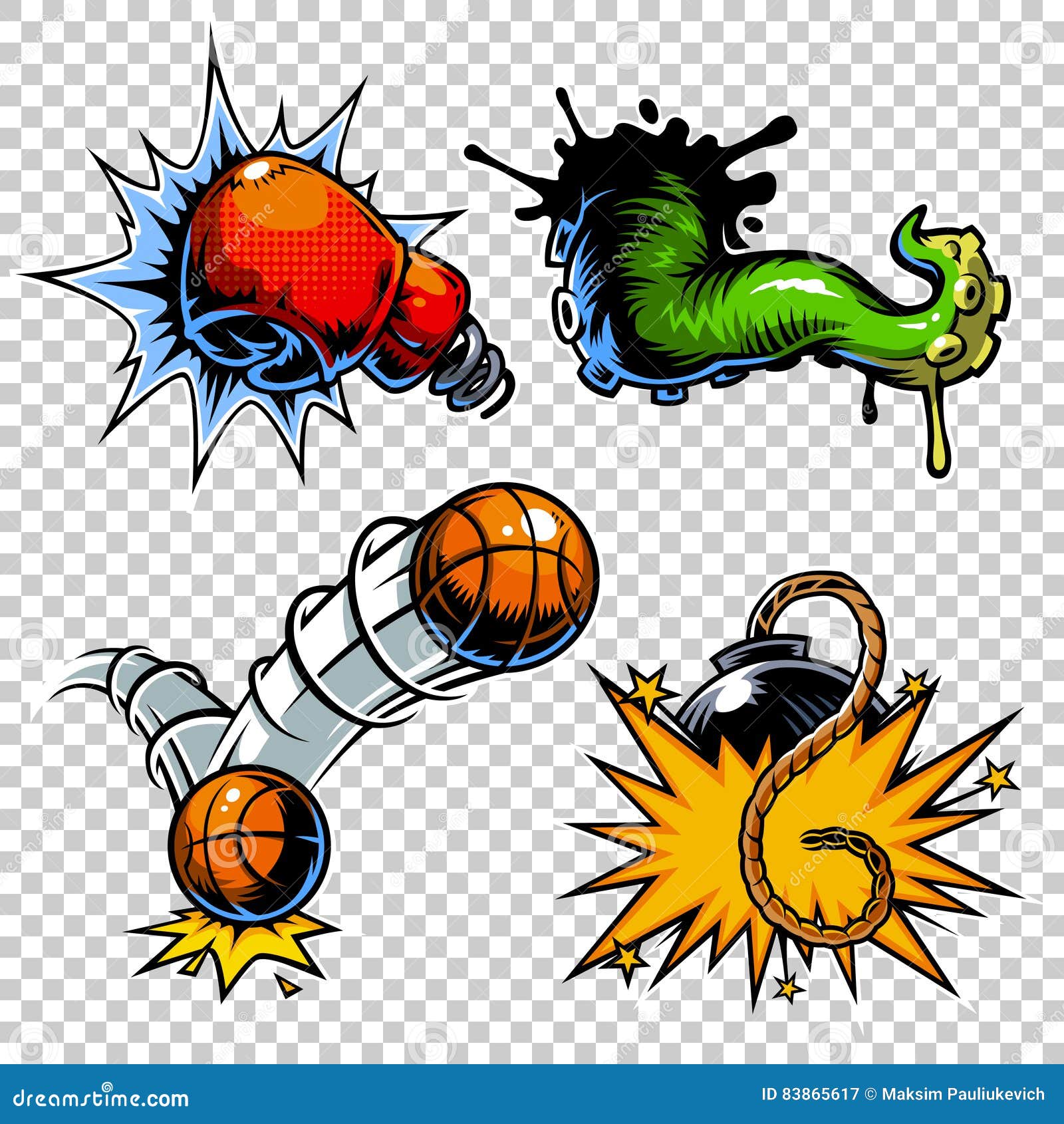 Set of color comics icons. stock illustration. Illustration of ...