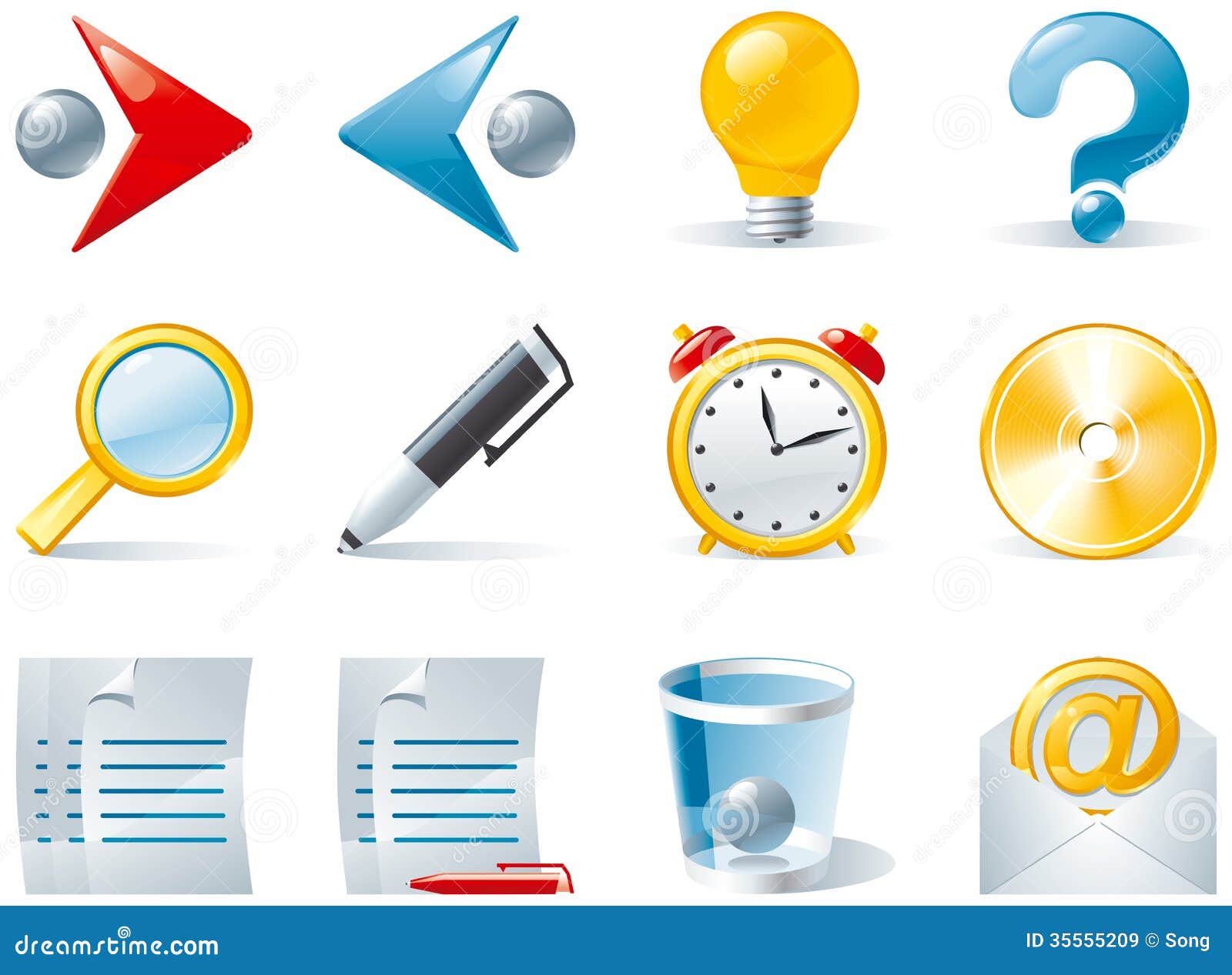 Set 1 of Color Computer Icons Stock Vector - Illustration of arrow ...