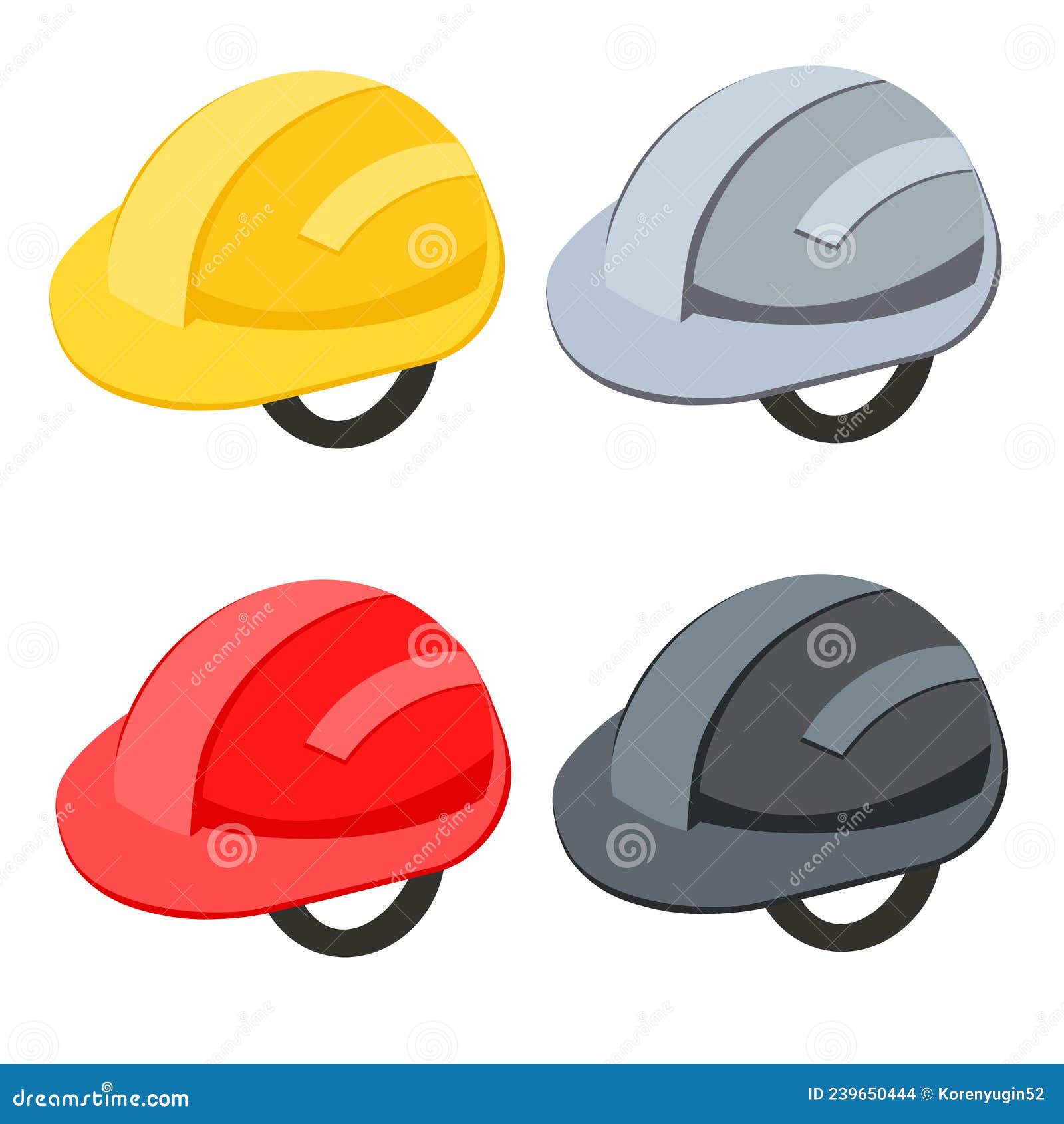 Set of Color Construction Helmets for Design Stock Vector ...