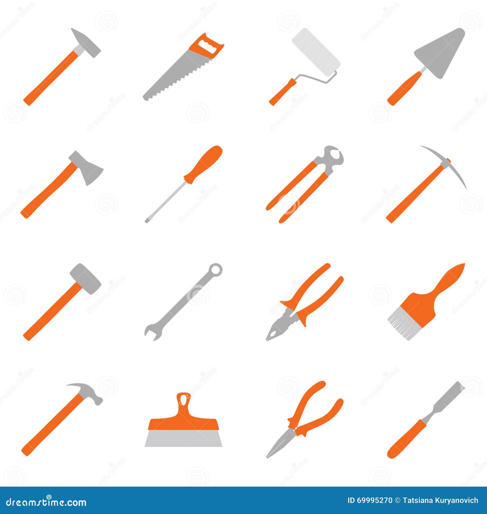Set of Color Construction Tools, Illustration Stock Vector ...