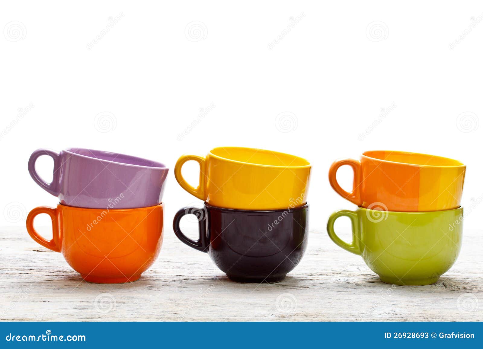 Set of color cups stock image. Image of closeup, clean - 26928693