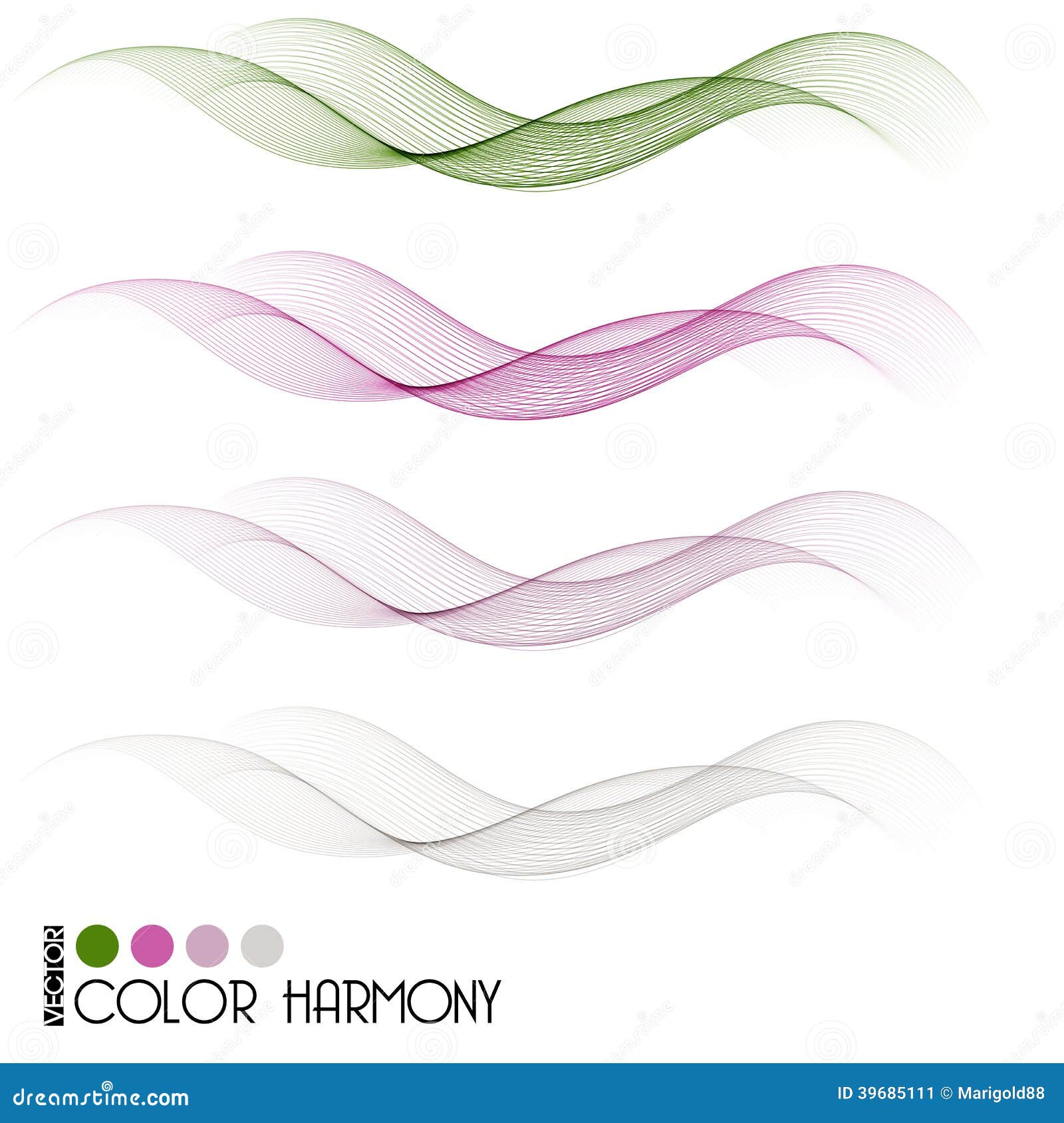 Set of color curve lines stock vector. Illustration of gray - 39685111