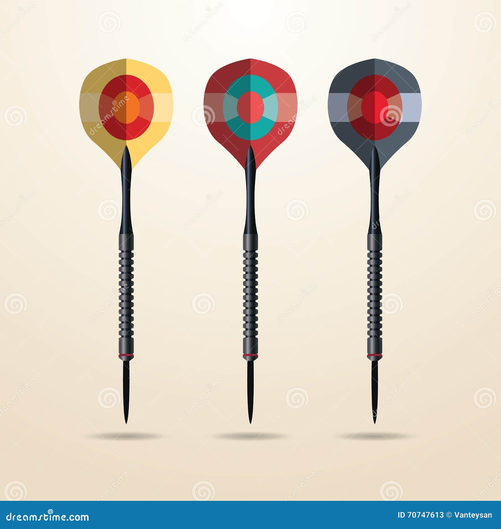 Set of Color Darts. Vector. Stock Vector - Illustration of challenge ...