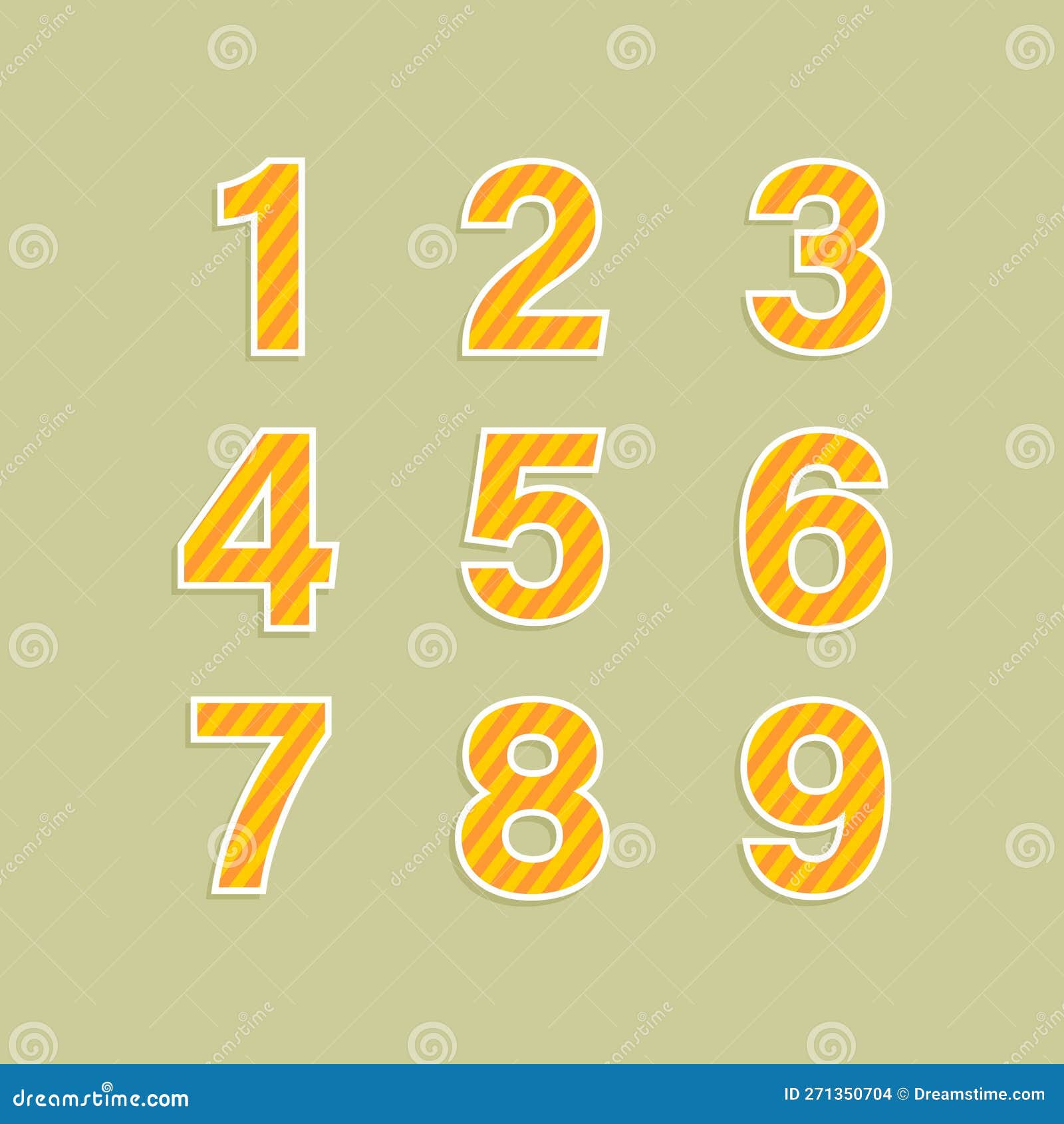 Set of Color Decorative Numbers in Sticker Style. Vector Illustration ...